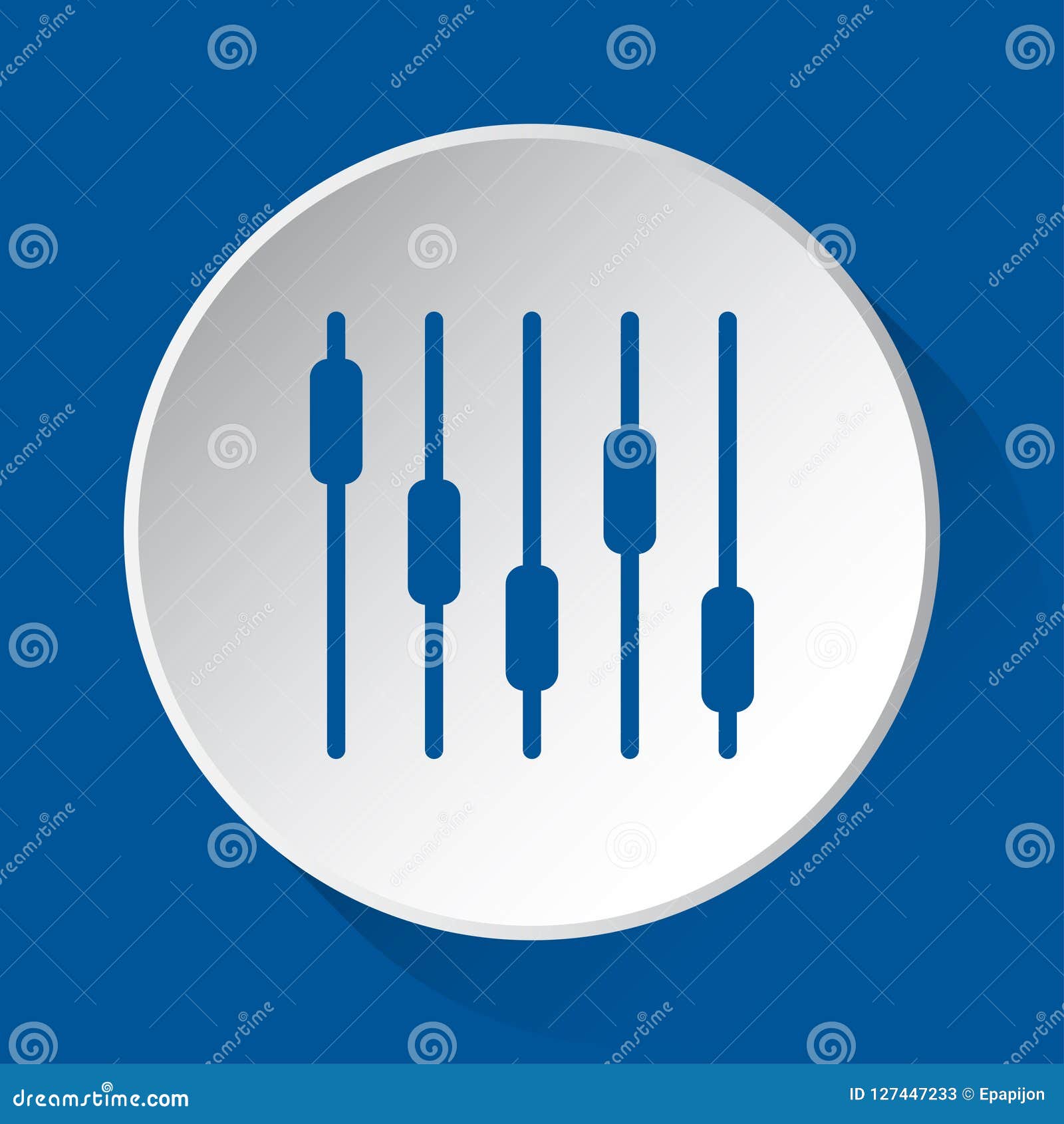 Mixing Console - Simple Blue Icon on White Button Stock Vector ...