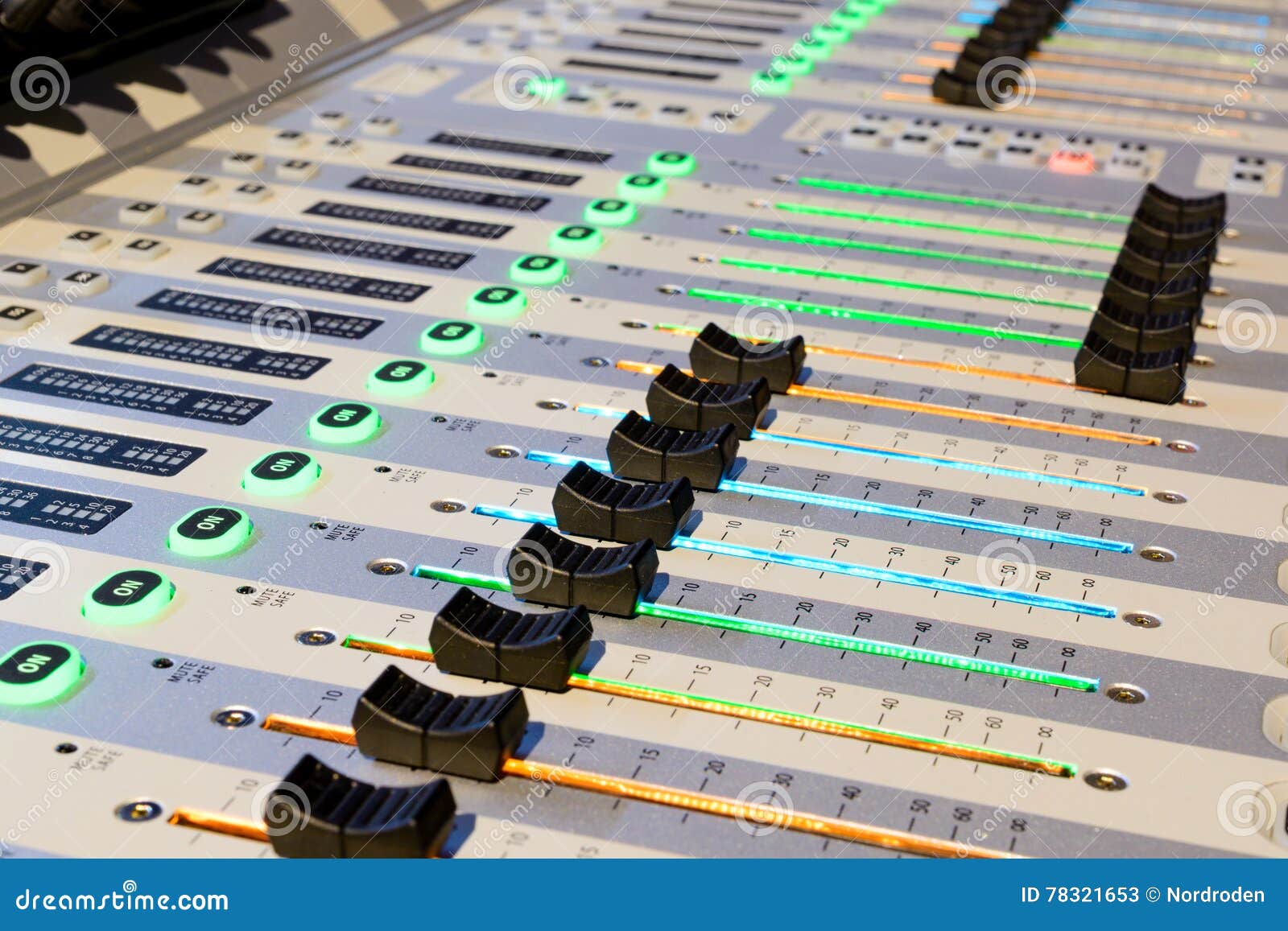 Mixing Console. Sound Mixer Stock Image - Image of board, broadcast ...