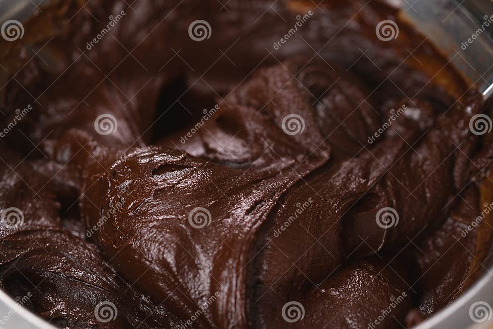 Mixing Cream into Melted Chocolate Stock Image - Image of flowing ...