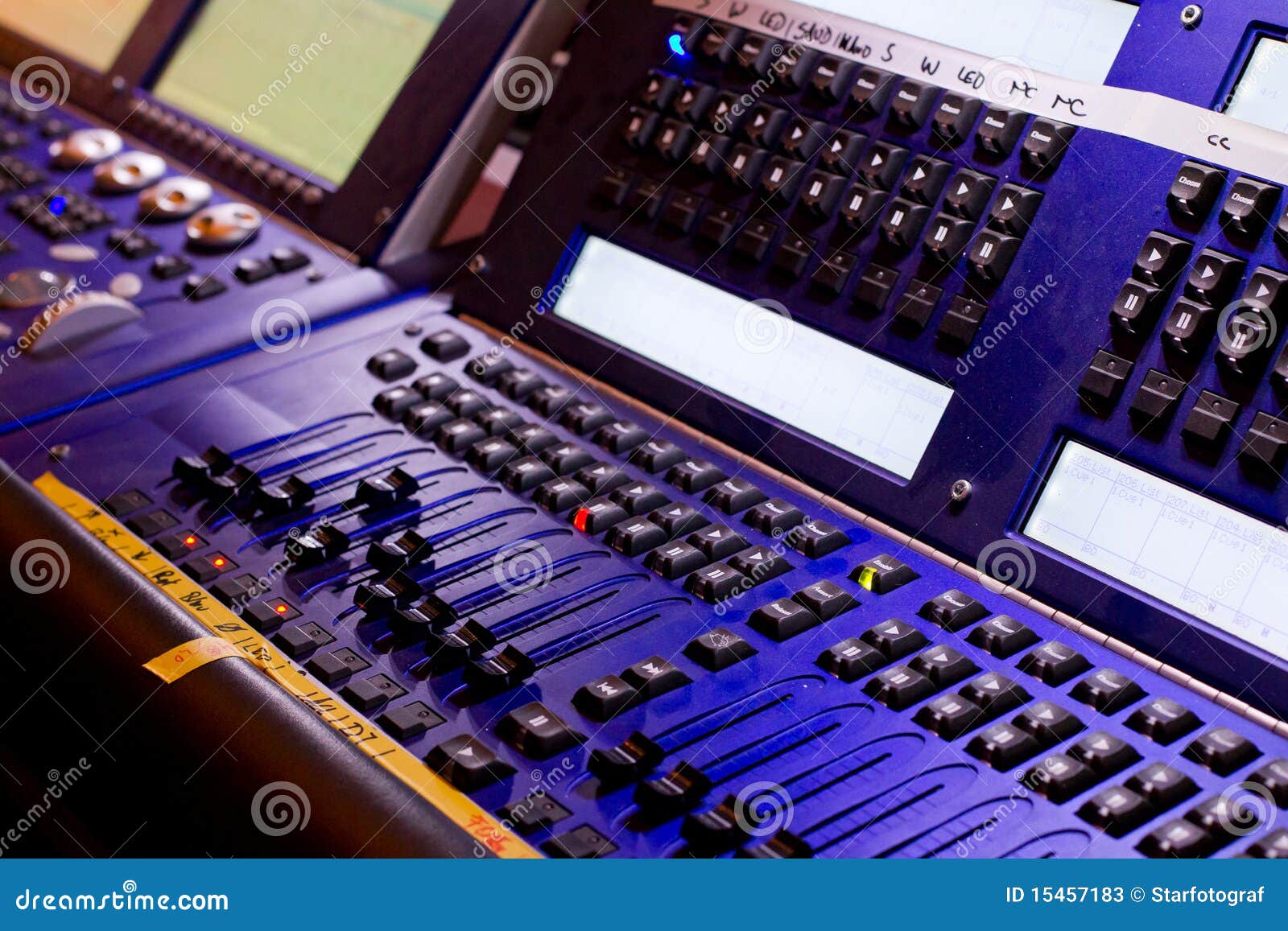 Mixing desk stock image. Image of mixer, field, backstage - 15457183