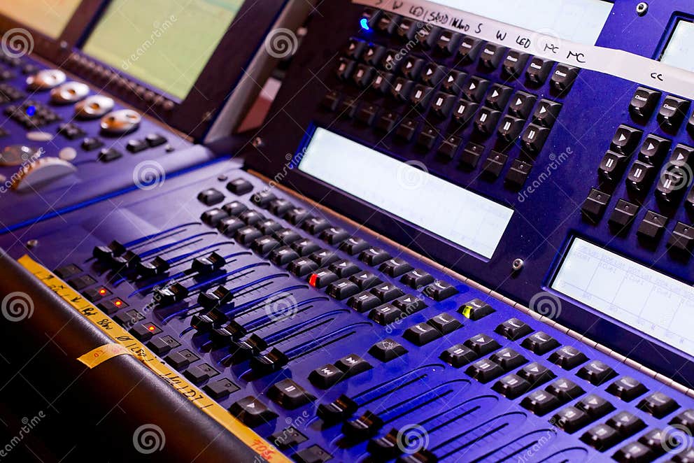 Mixing desk stock image. Image of mixer, field, backstage - 15457183