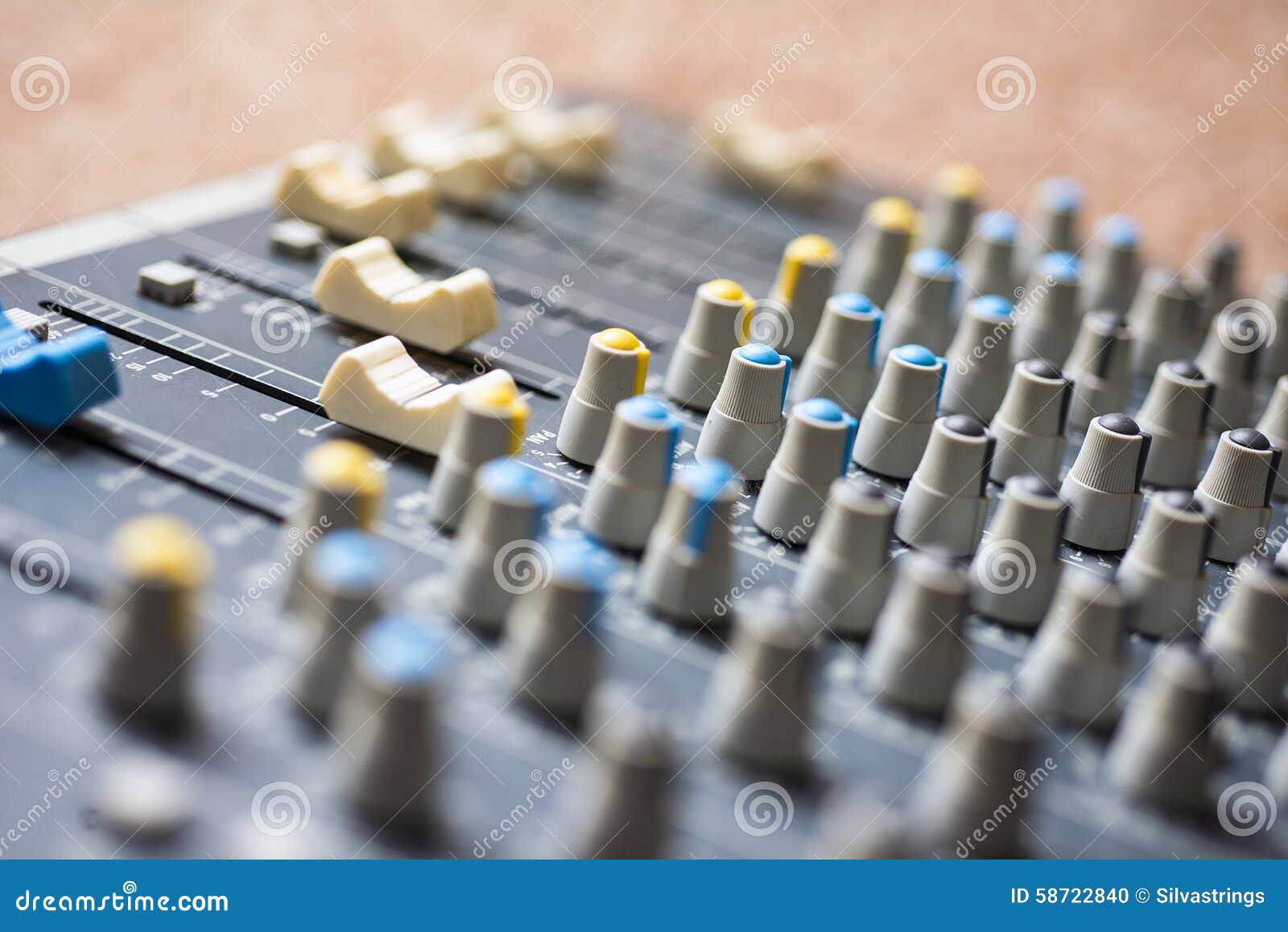 Mixing desk controls stock photo. Image of mixing, perspective - 58722840