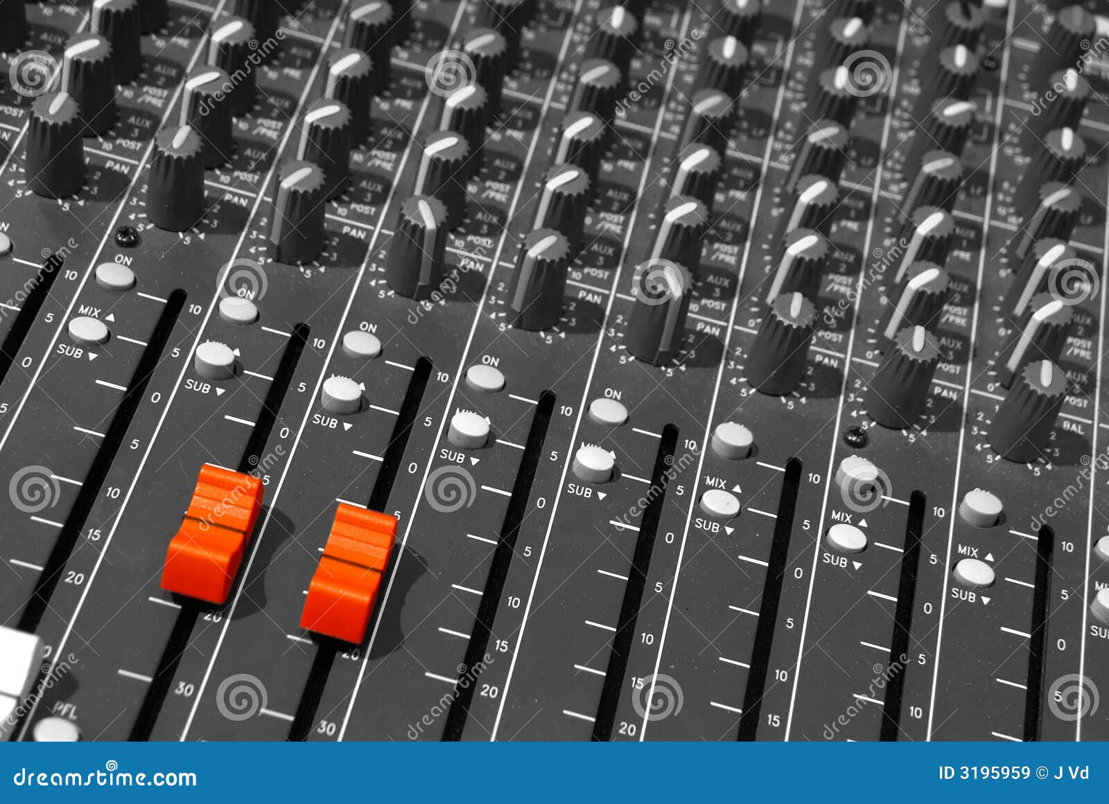 Mixing desk of a dj stock image. Image of finger, electronic - 3195959