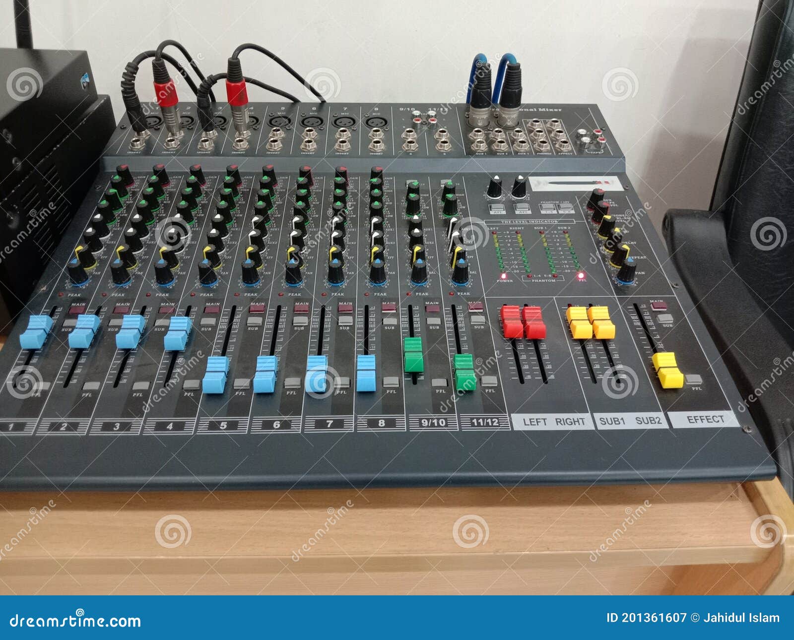 Mixing Desk with Mixer Button Stock Image - Image of equalizer ...