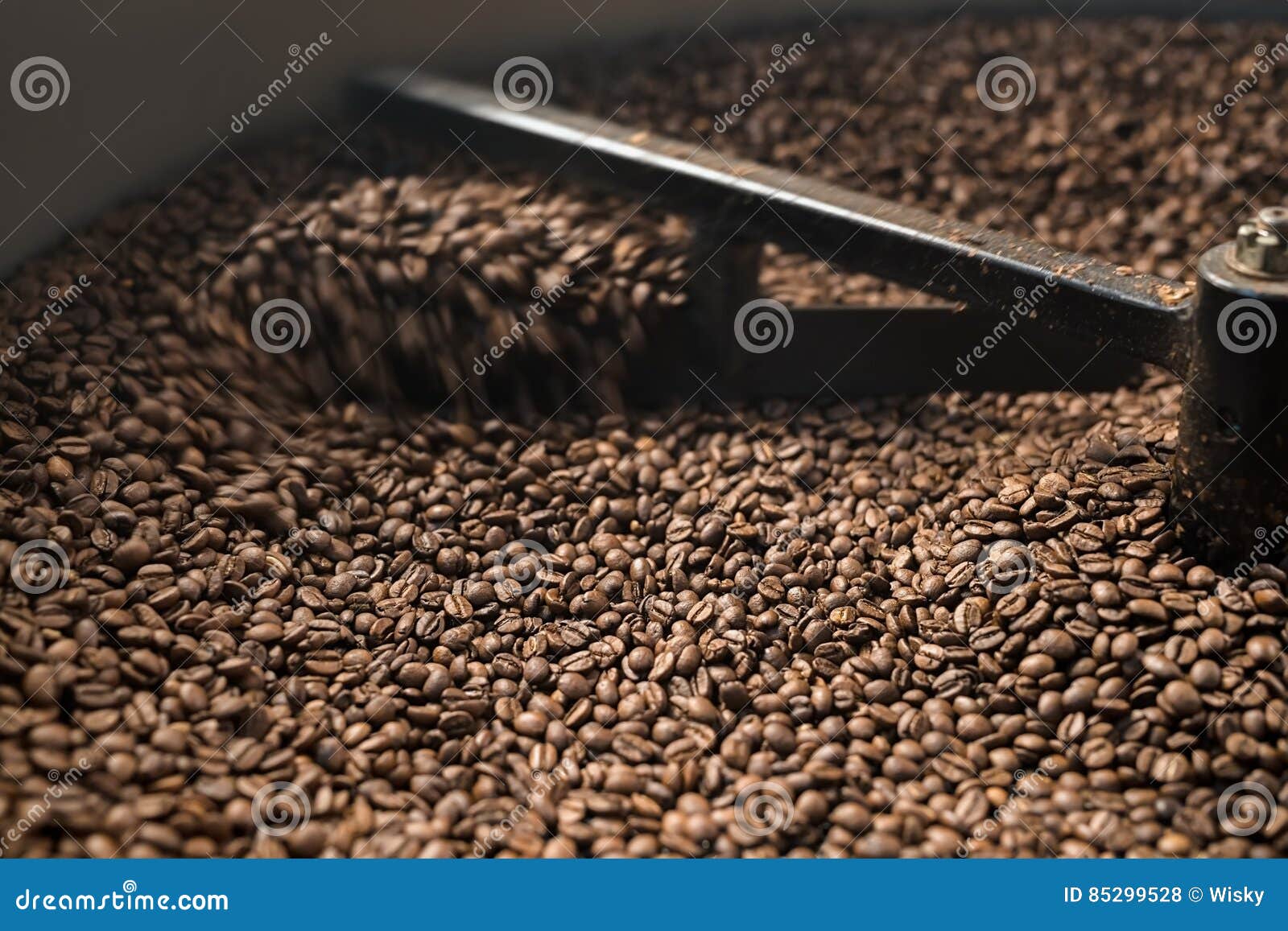 Mixing Device of Coffee Bean Roaster at Work Stock Photo - Image of ...