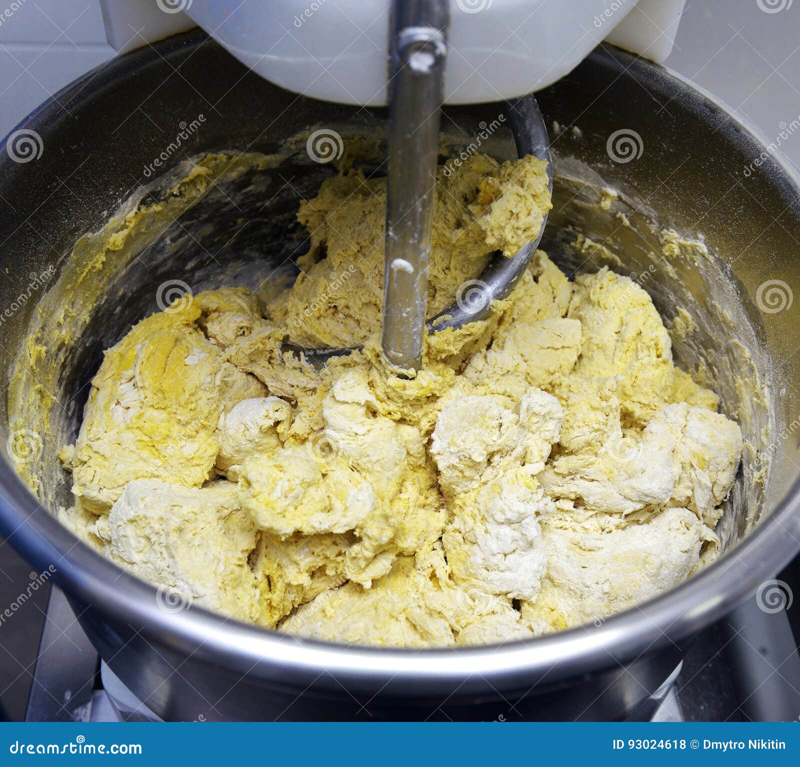 Mixing Dough Kneading Machine Stock Photo - Image of food, cooking ...