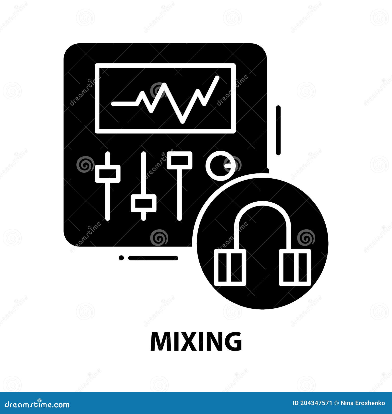 Mixing Icon, Black Vector Sign with Editable Strokes, Concept ...