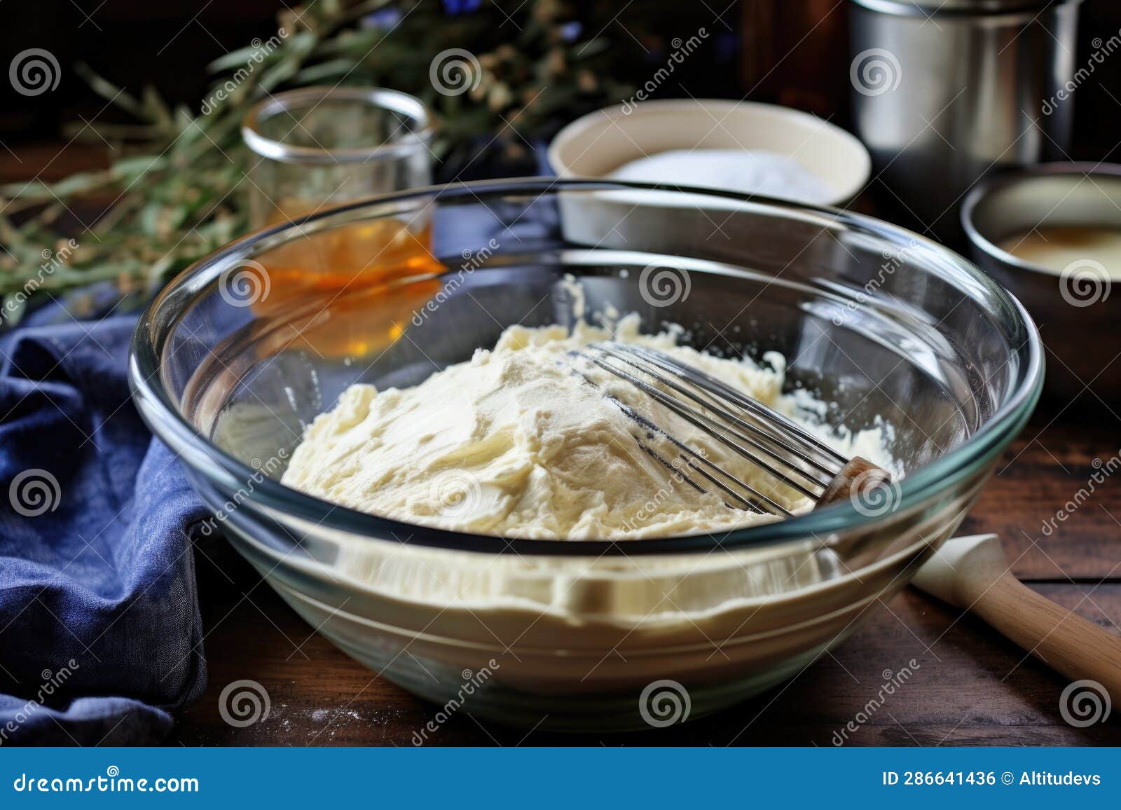 Mixing Ingredients for Scone Batter in a Bowl Stock Photo - Image of ...