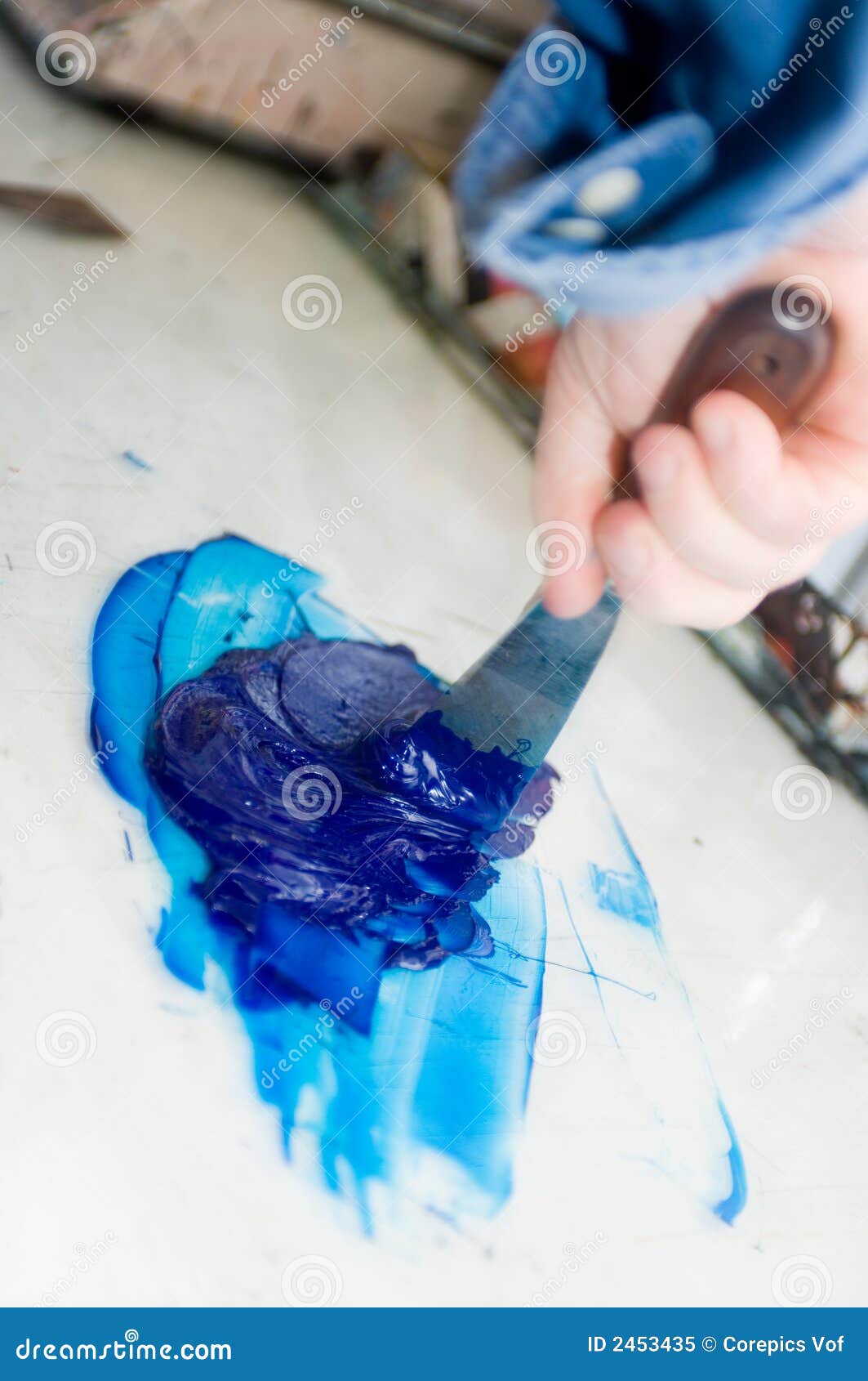 Mixing the ink stock image. Image of glass, mixing, hand - 2453435