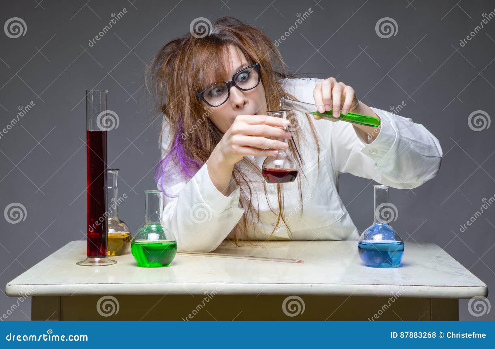 Mixing Liquid Messy Chemist in Lab Stock Photo - Image of scientist ...