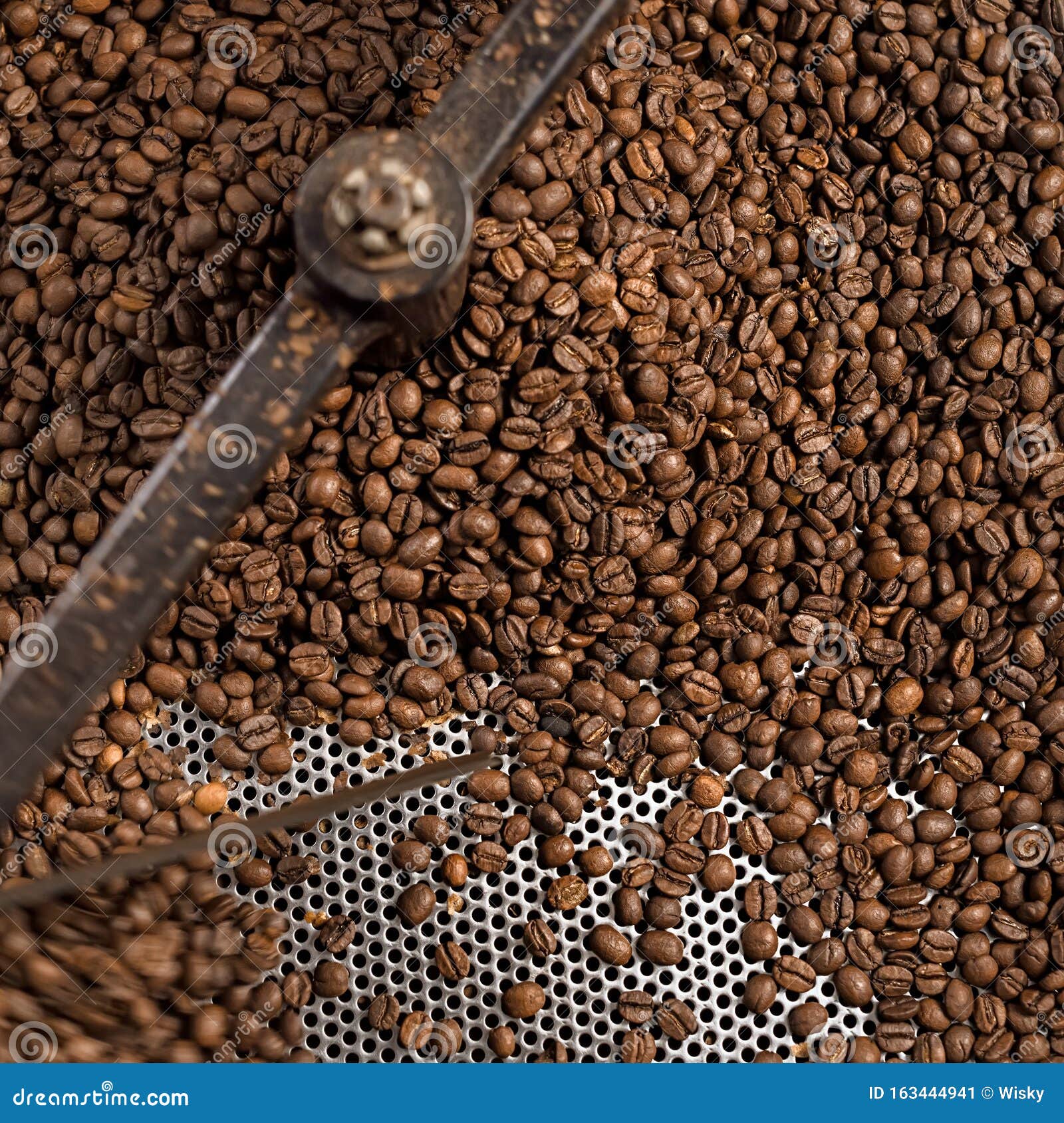 Mixing Machine of Coffee Bean Roaster at Work Stock Image - Image of ...