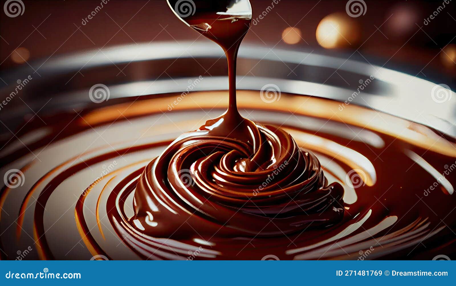 Mixing Melted Dark Chocolate Stock Image - Image of close, cooking ...