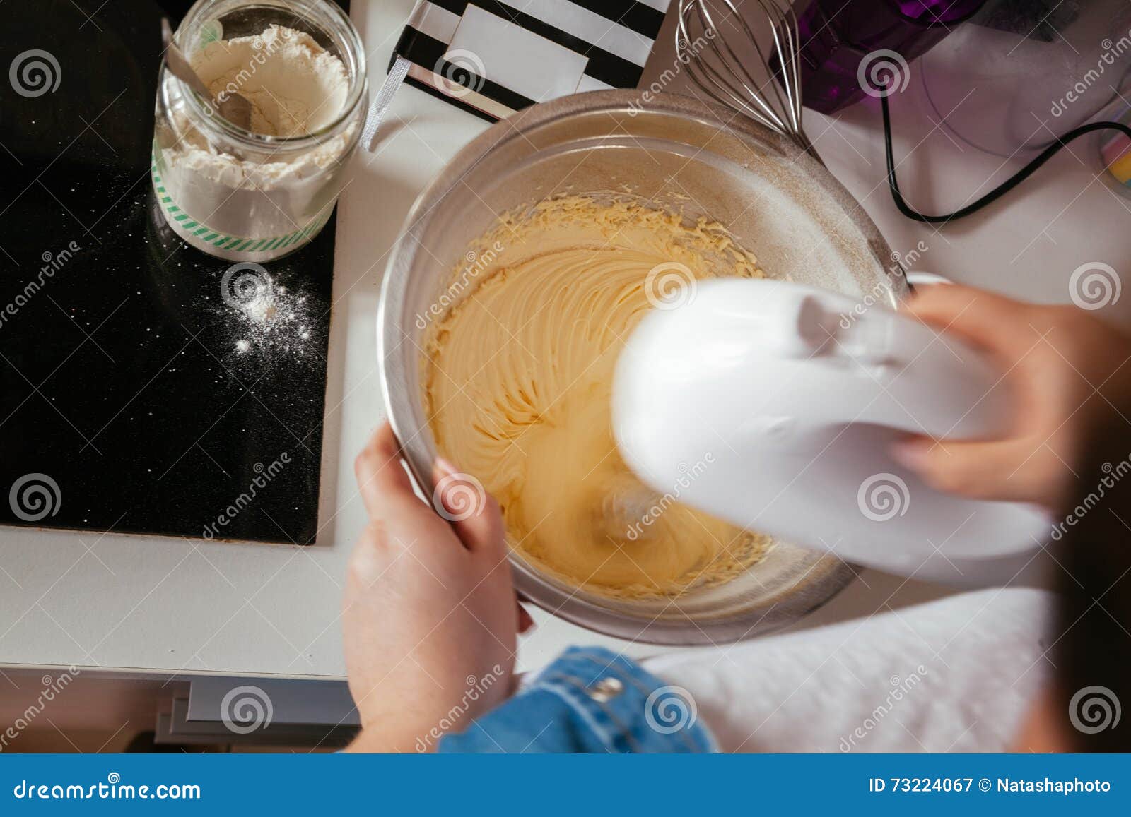 Mixing Muffin Cake Mixture stock image. Image of dessert - 73224067