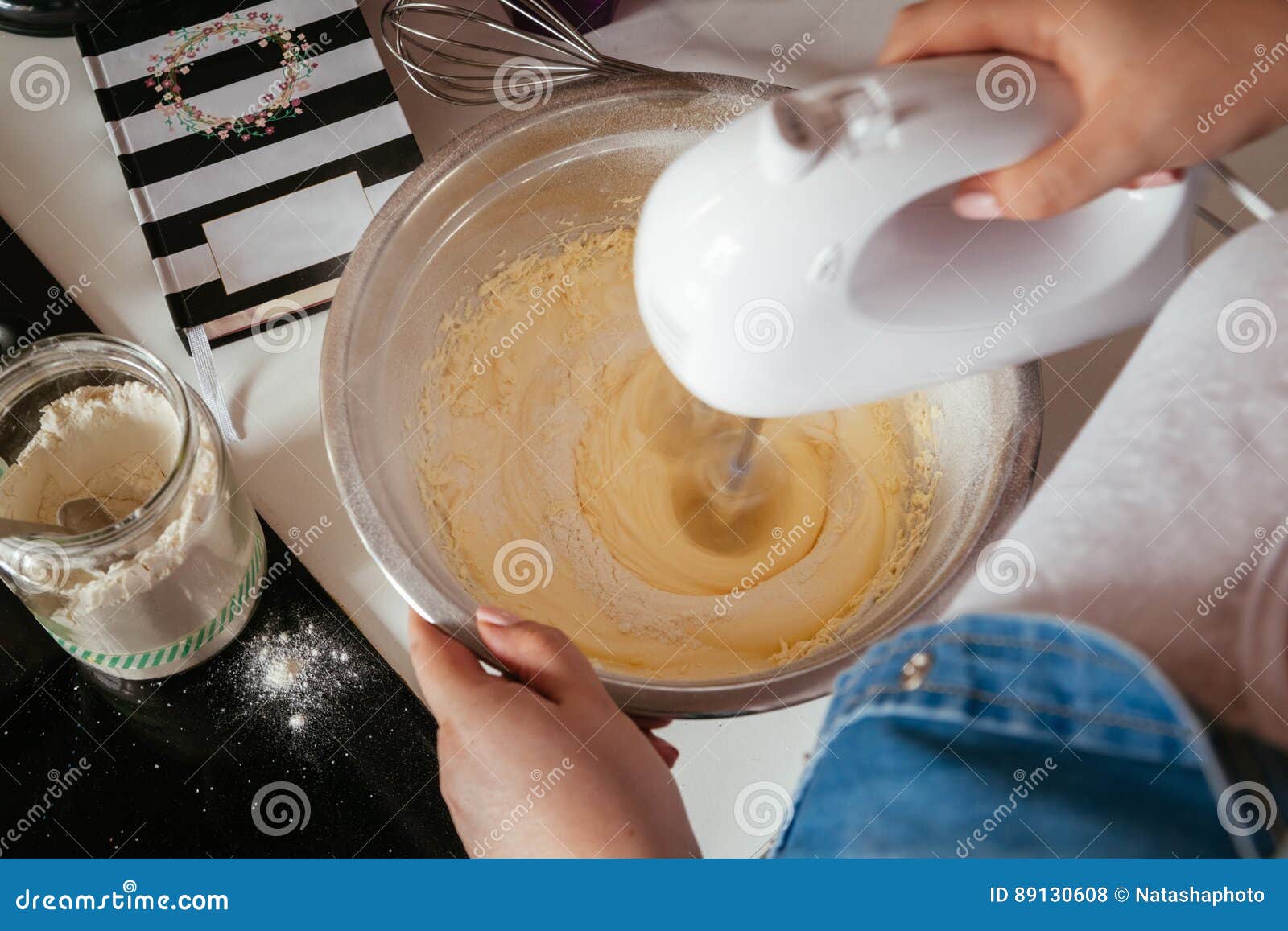 Mixing Muffin Cake Mixture stock photo. Image of occupation - 89130608