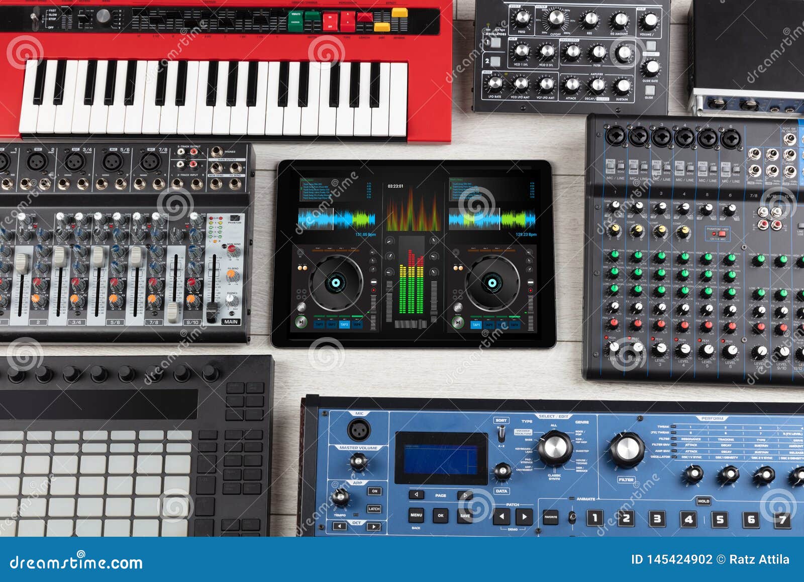 Mixing Music and Instruments Concept Stock Photo - Image of design ...