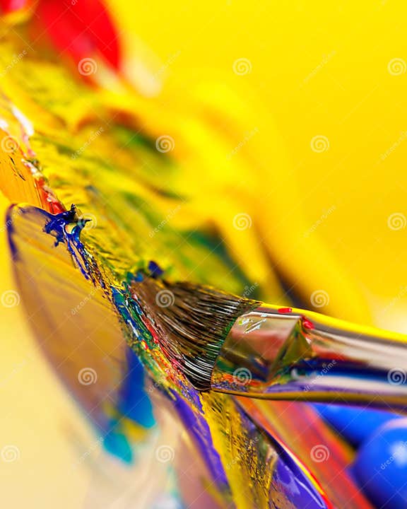 Mixing paint stock image. Image of canvas, creative, oilpaint - 1564057