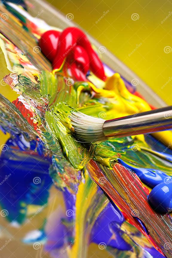 Mixing paint stock image. Image of fluid, green, acrylic - 1564067
