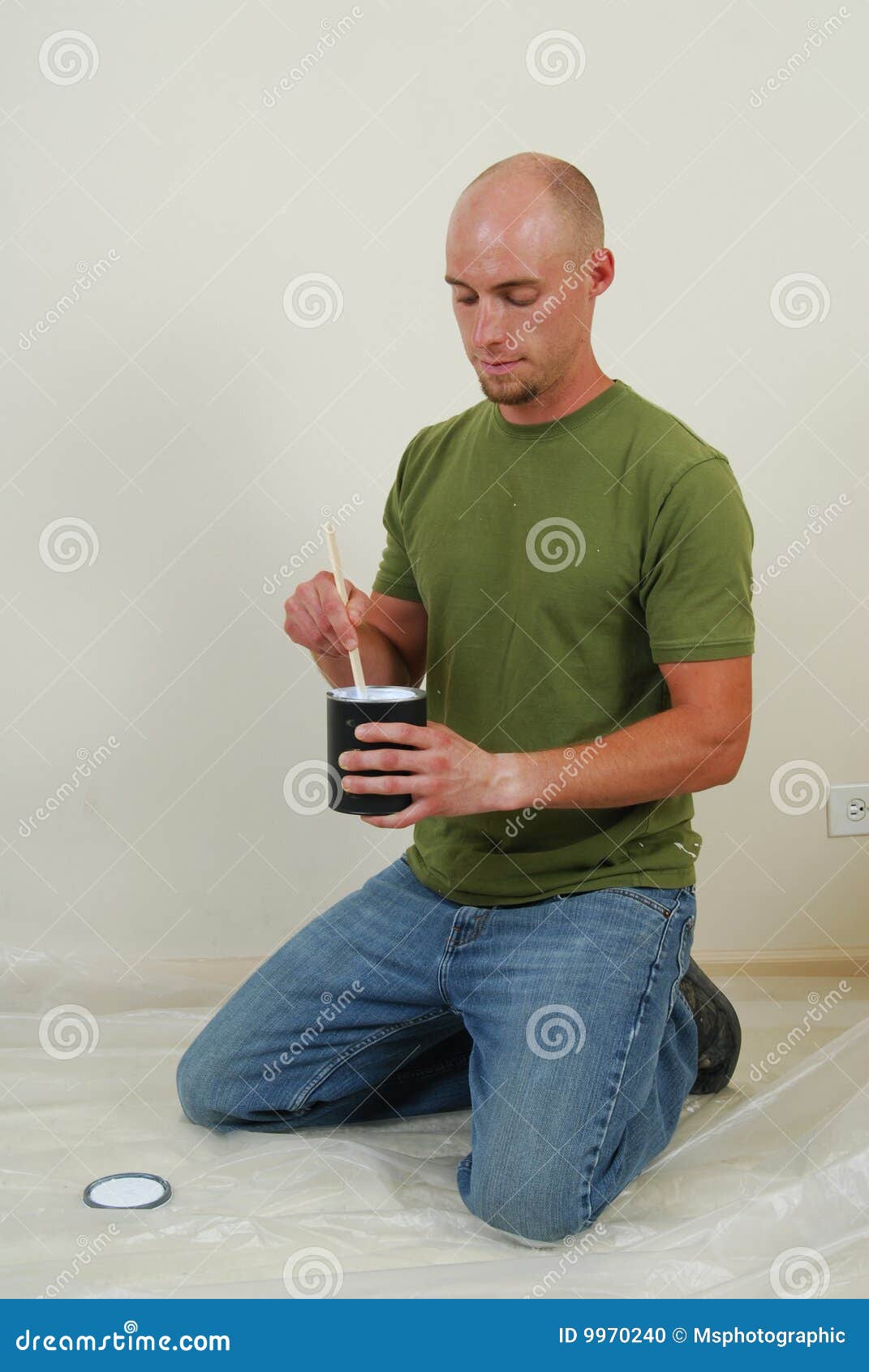 Mixing Paint stock photo. Image of person, wall, home - 9970240