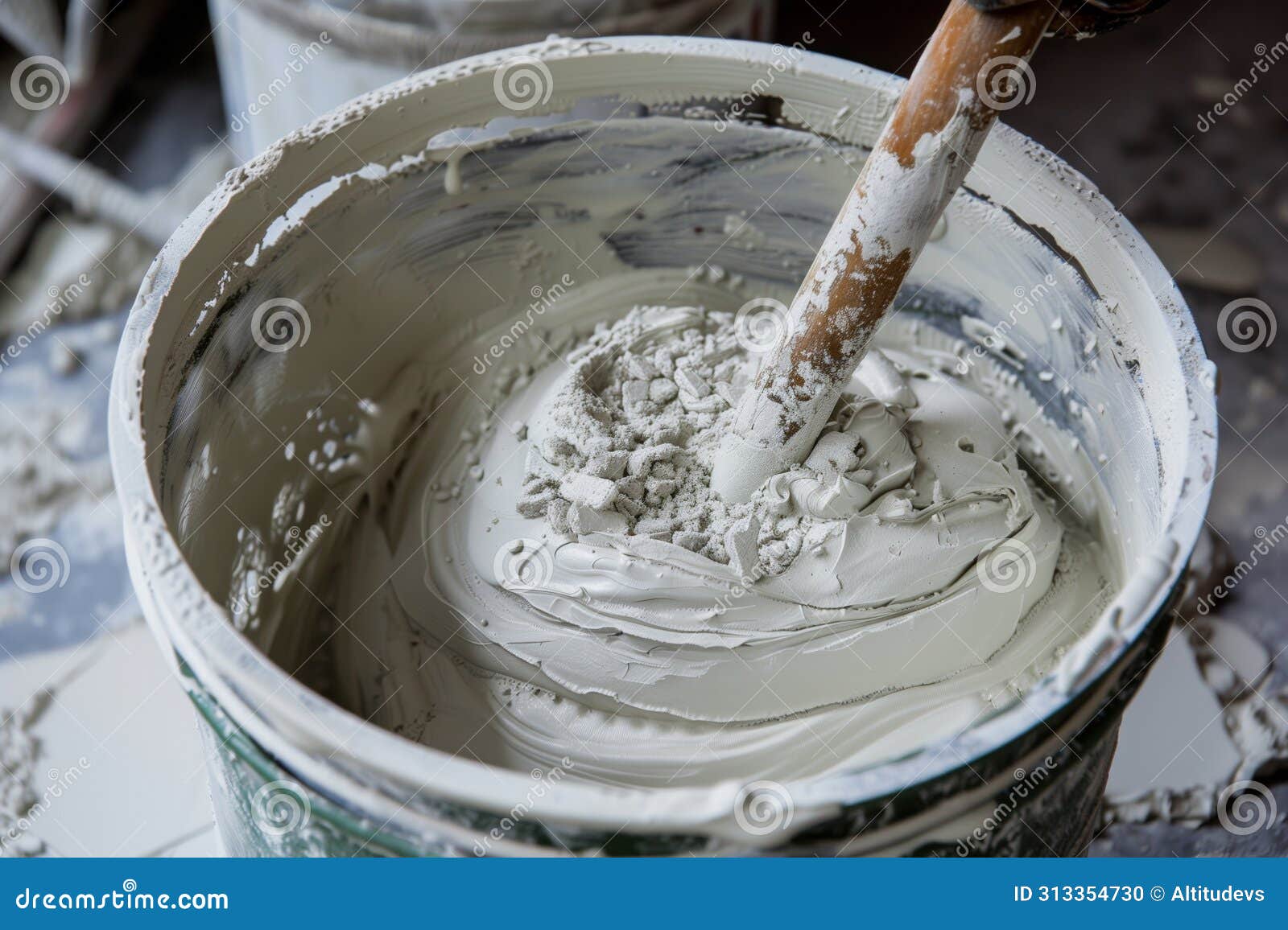 Mixing Plaster in a Bucket for a Mold Making Stock Photo - Image of ...