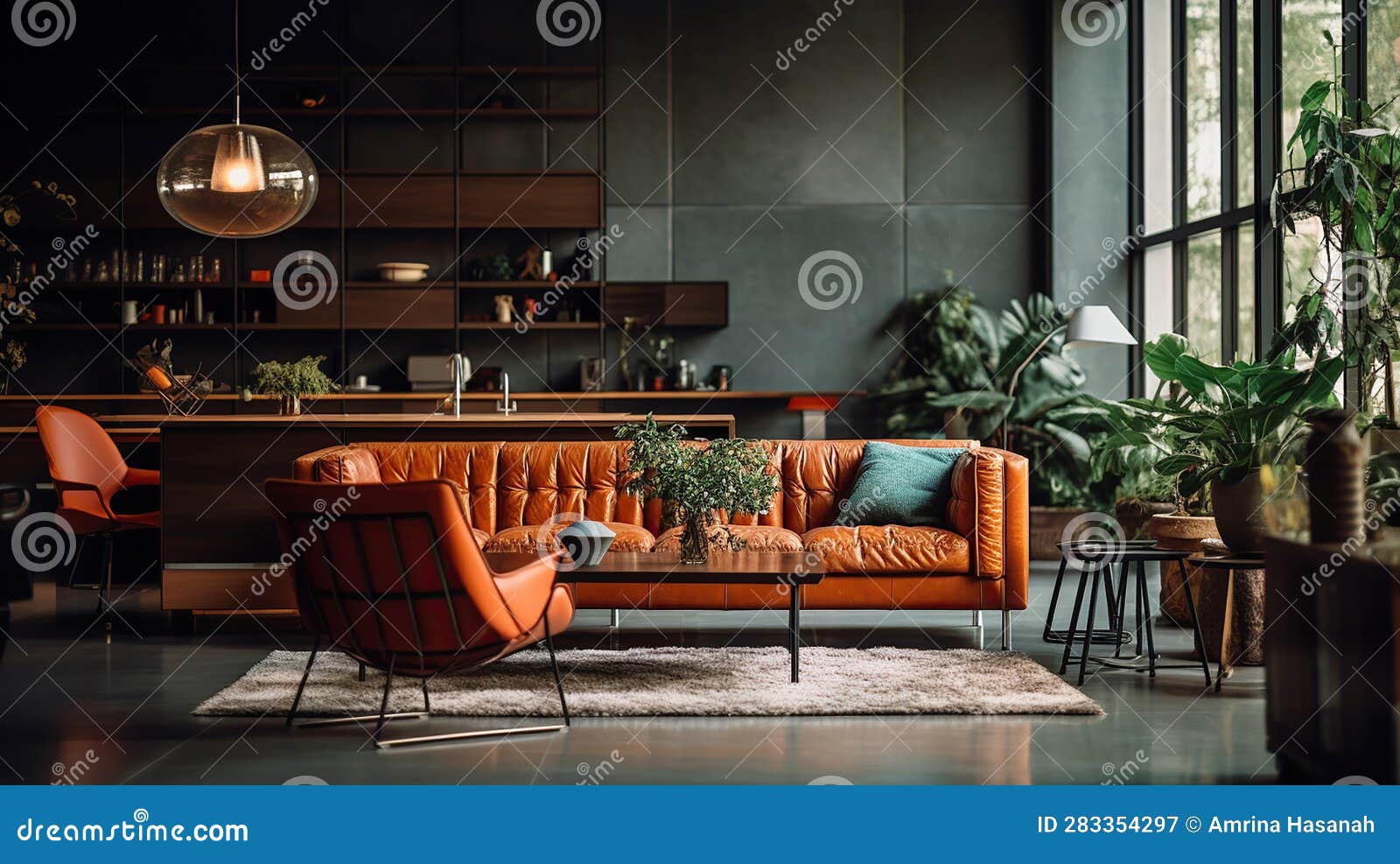Mixing Retro and Modern Elements in Home Design. Generative Ai Stock ...