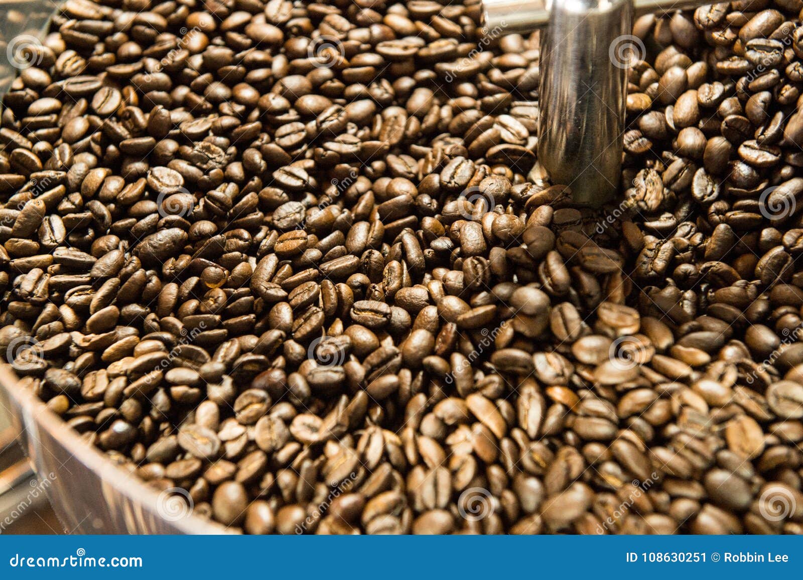Mixing roasted coffee stock image. Image of drink, bean - 108630251