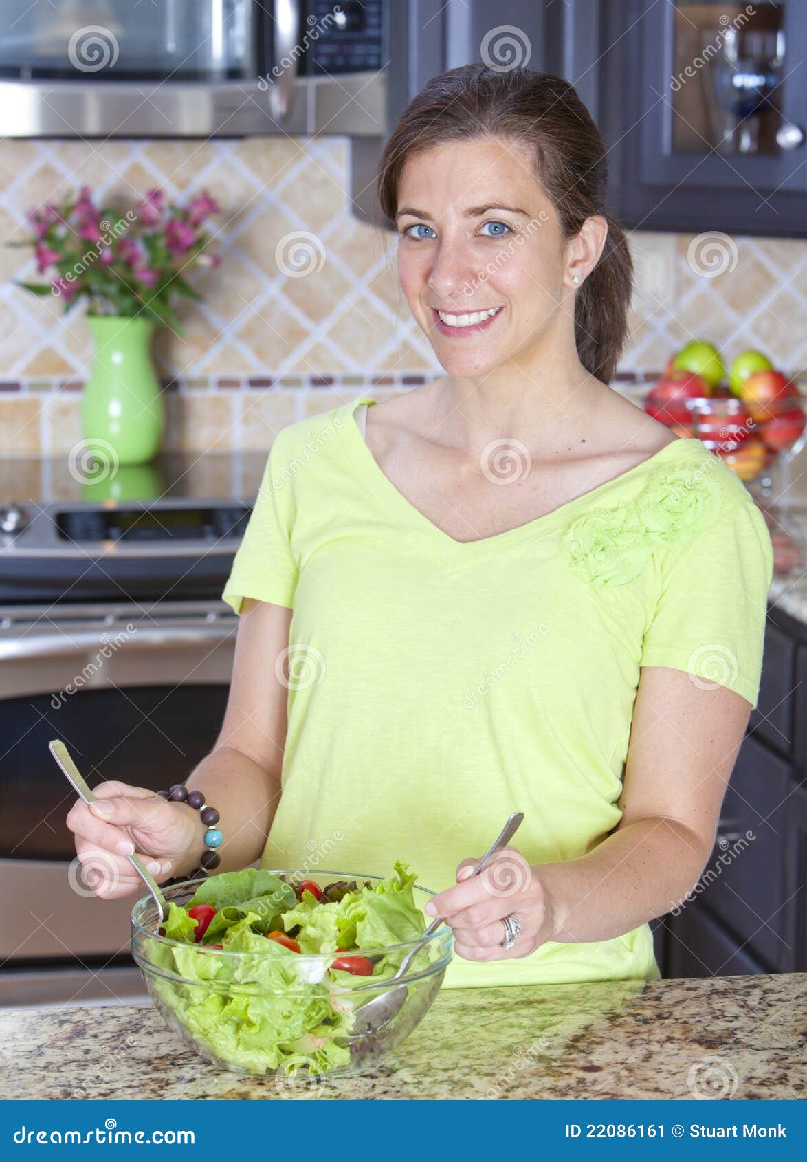 Mixing salad stock image. Image of happy, pretty, modern - 22086161
