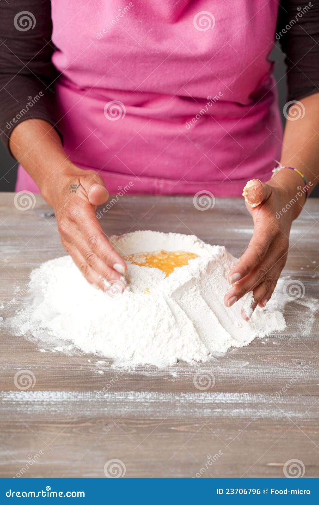 Mixing Together the Eggs and the Flour Stock Photo - Image of blend ...