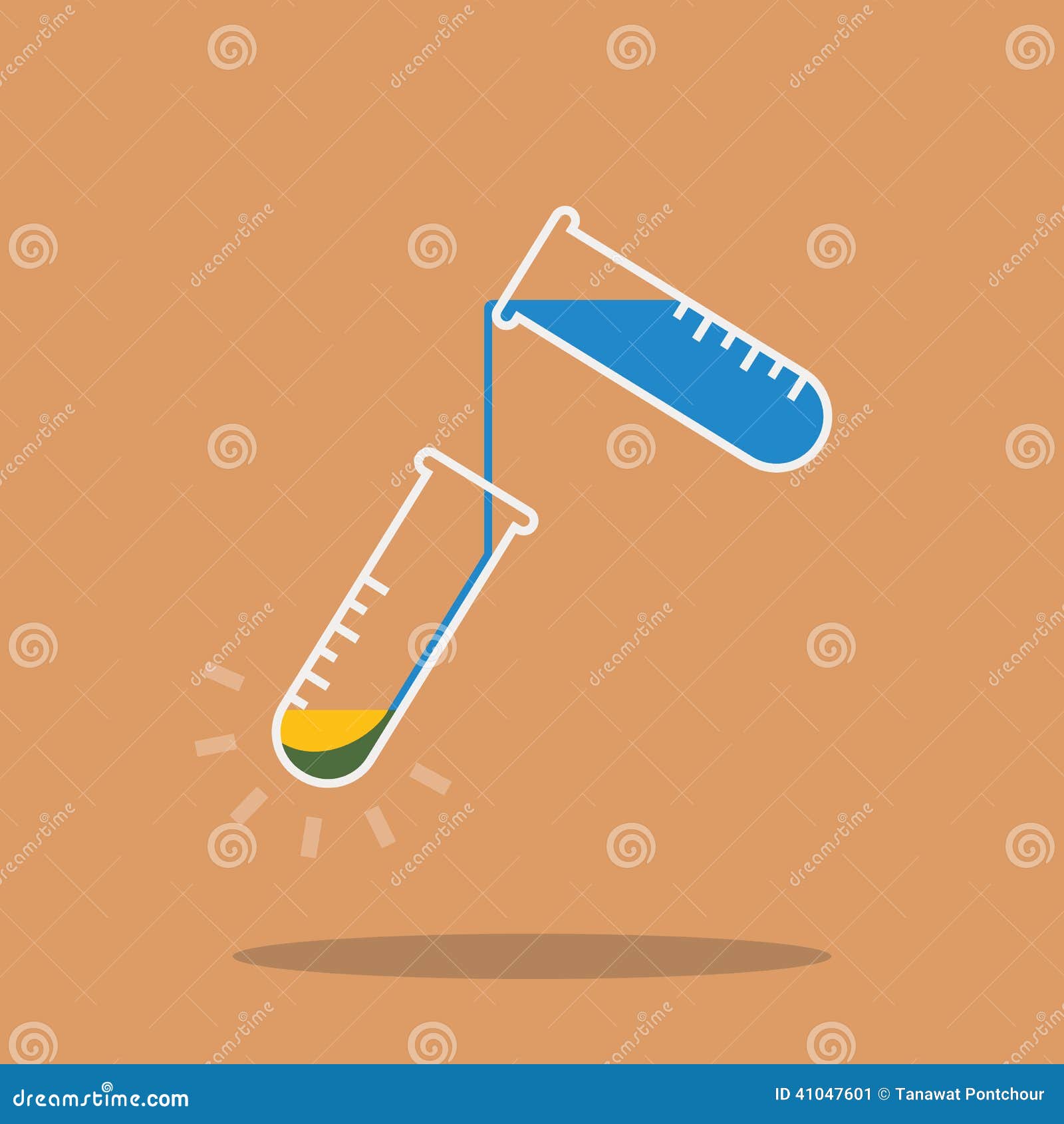Mixing Two Substance in Test Tube Stock Vector - Illustration of hand ...