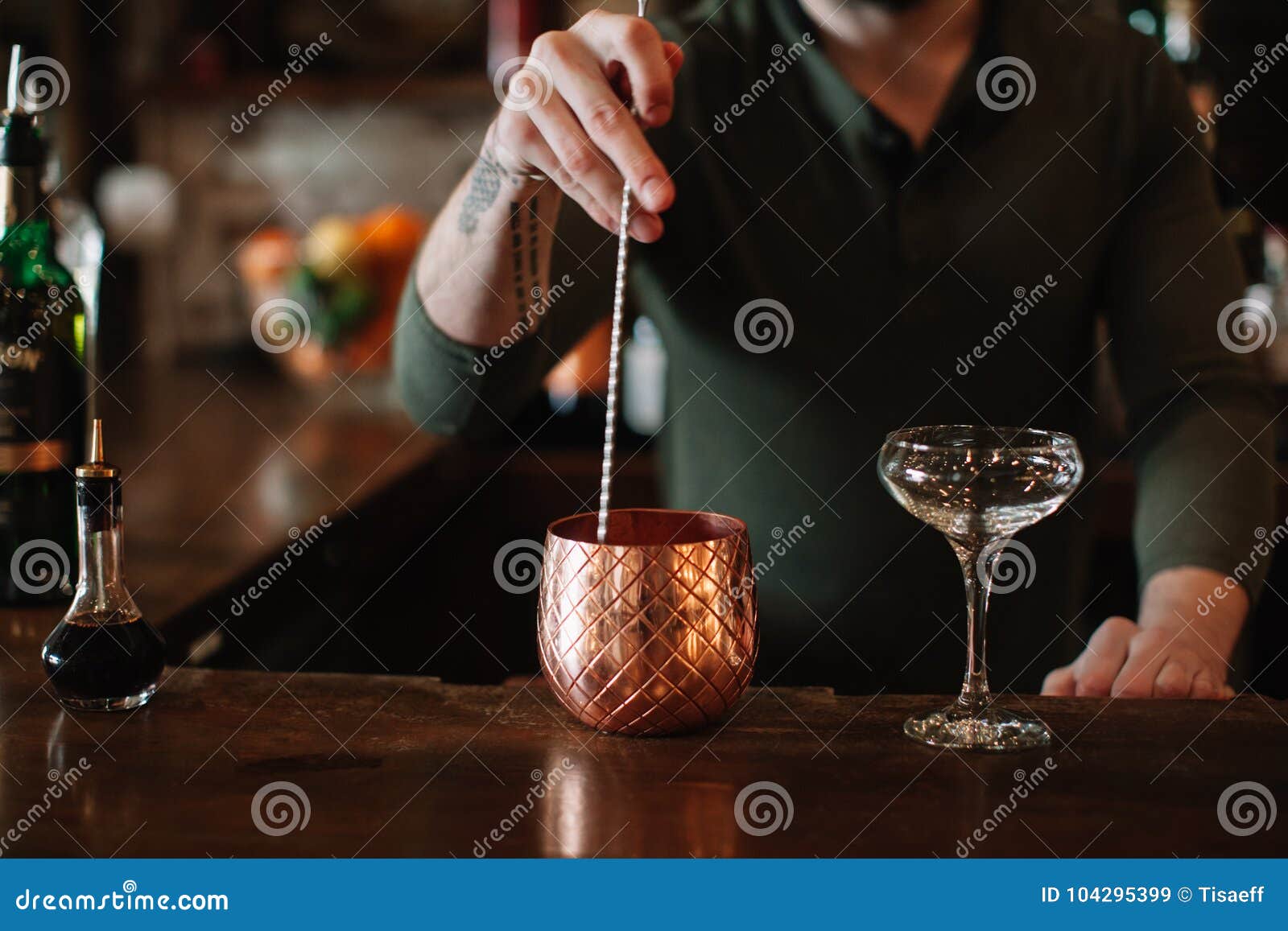 Mixologist Creating a Cocktail at a Bar Stock Image - Image of cold ...