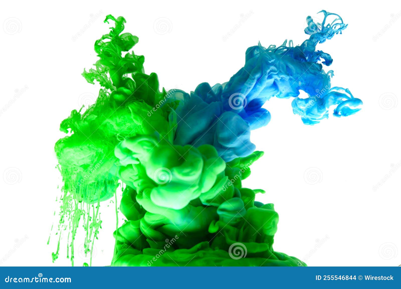Mixture of Abstract Green and Blue Ink in the Water Stock Photo - Image ...
