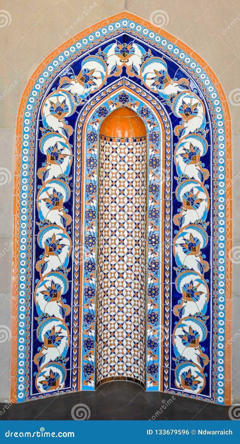 The Islamic Mosaics Artwork Stock Photo - Image of background, blue ...