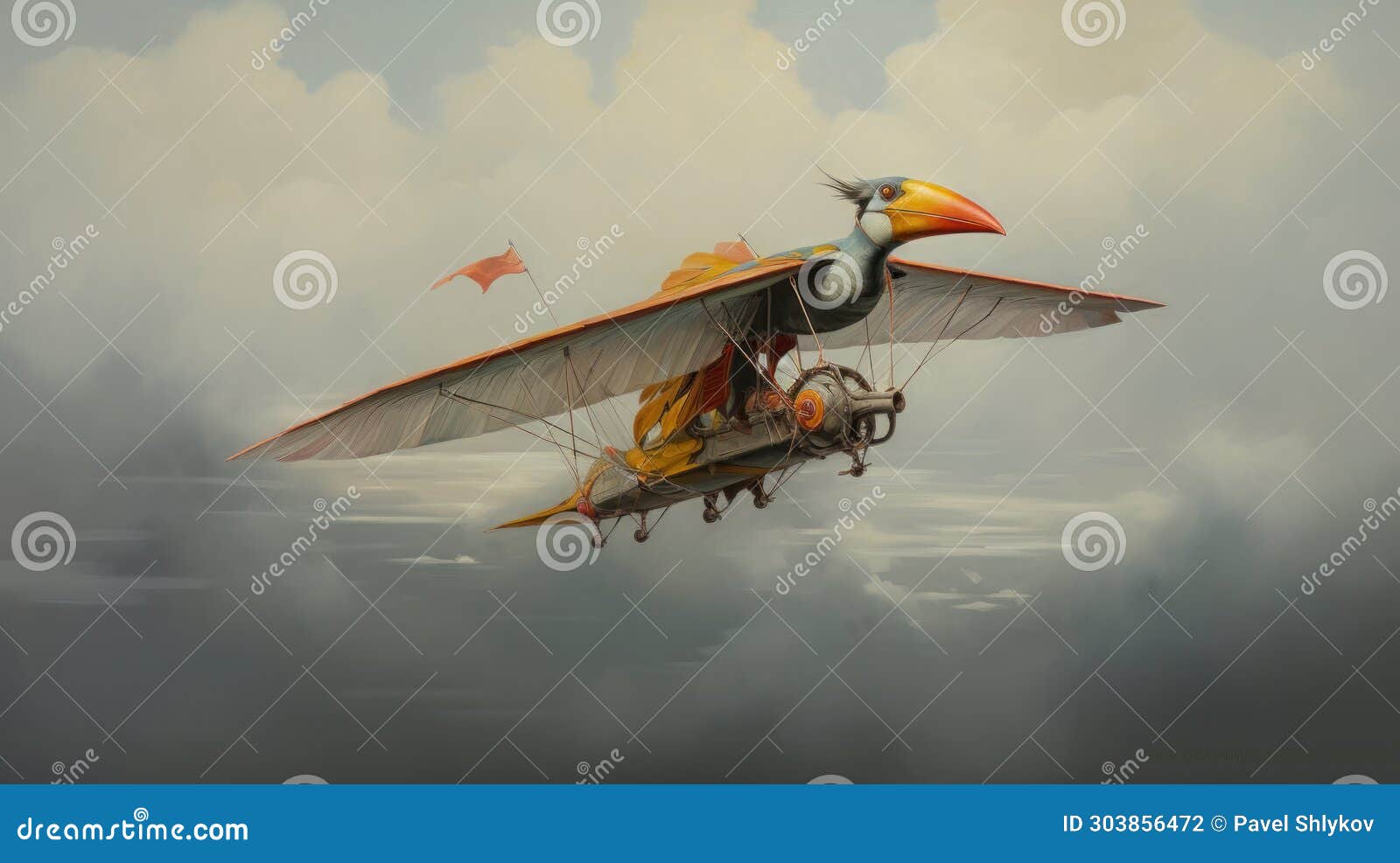 Mixture of Bird and Airplane, Cartoon Style Stock Photo - Image of ...