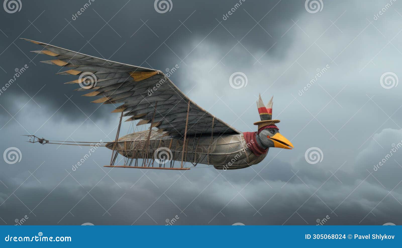 Mixture of Bird and Airplane, Cartoon Style Stock Photo - Image of ...