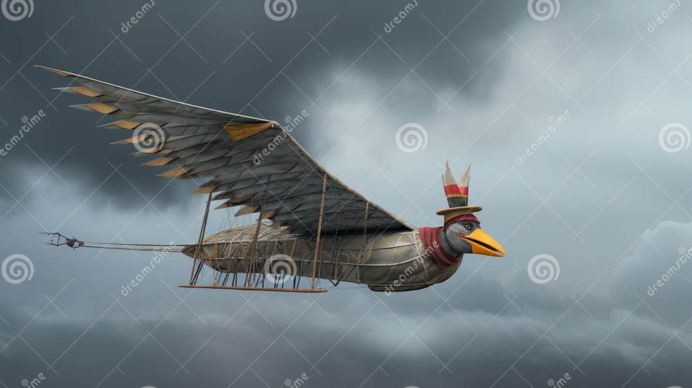 Mixture of Bird and Airplane, Cartoon Style Stock Photo - Image of ...