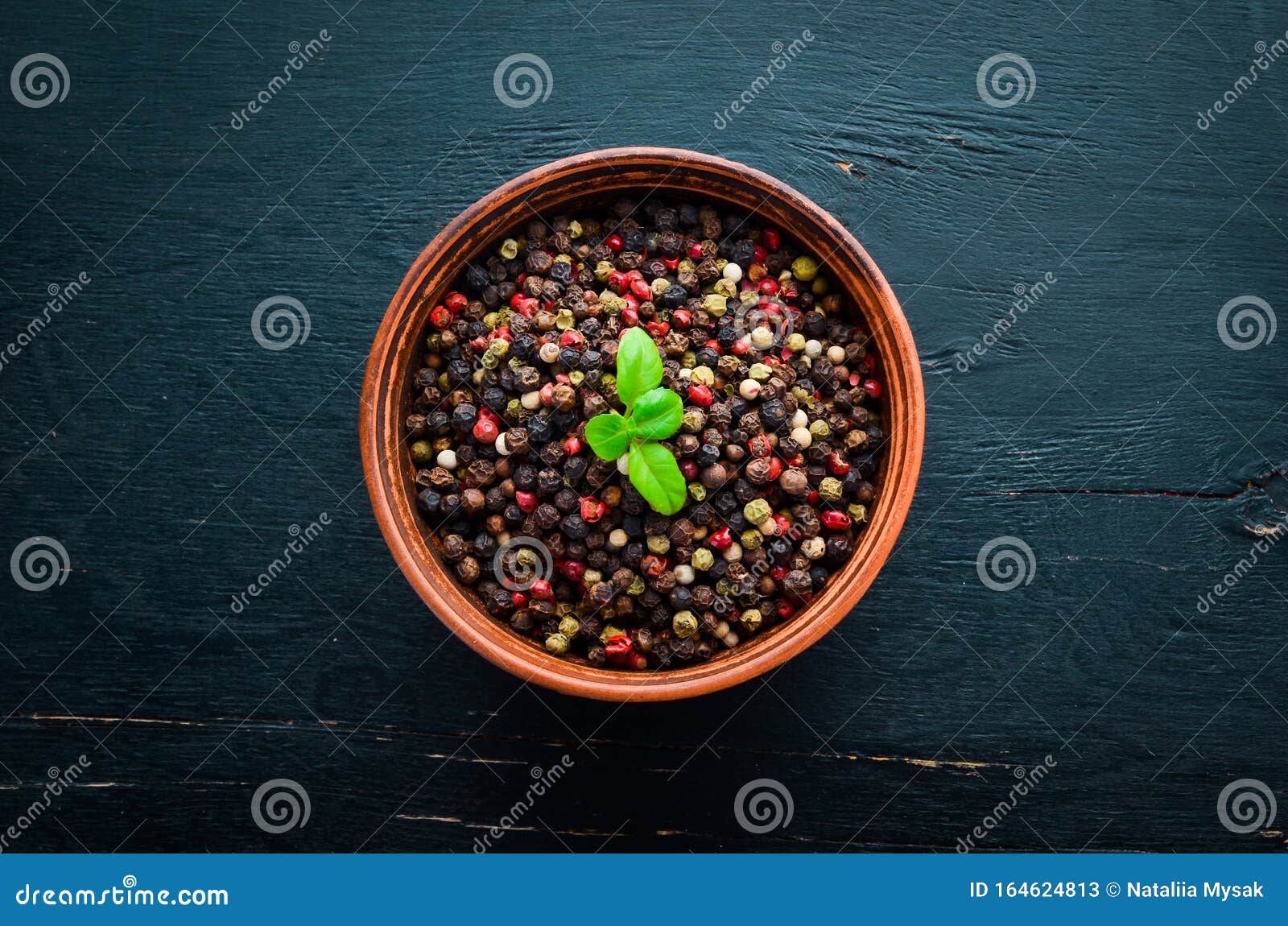 A Mixture of Colored Peppers. Top View Stock Image - Image of herb ...