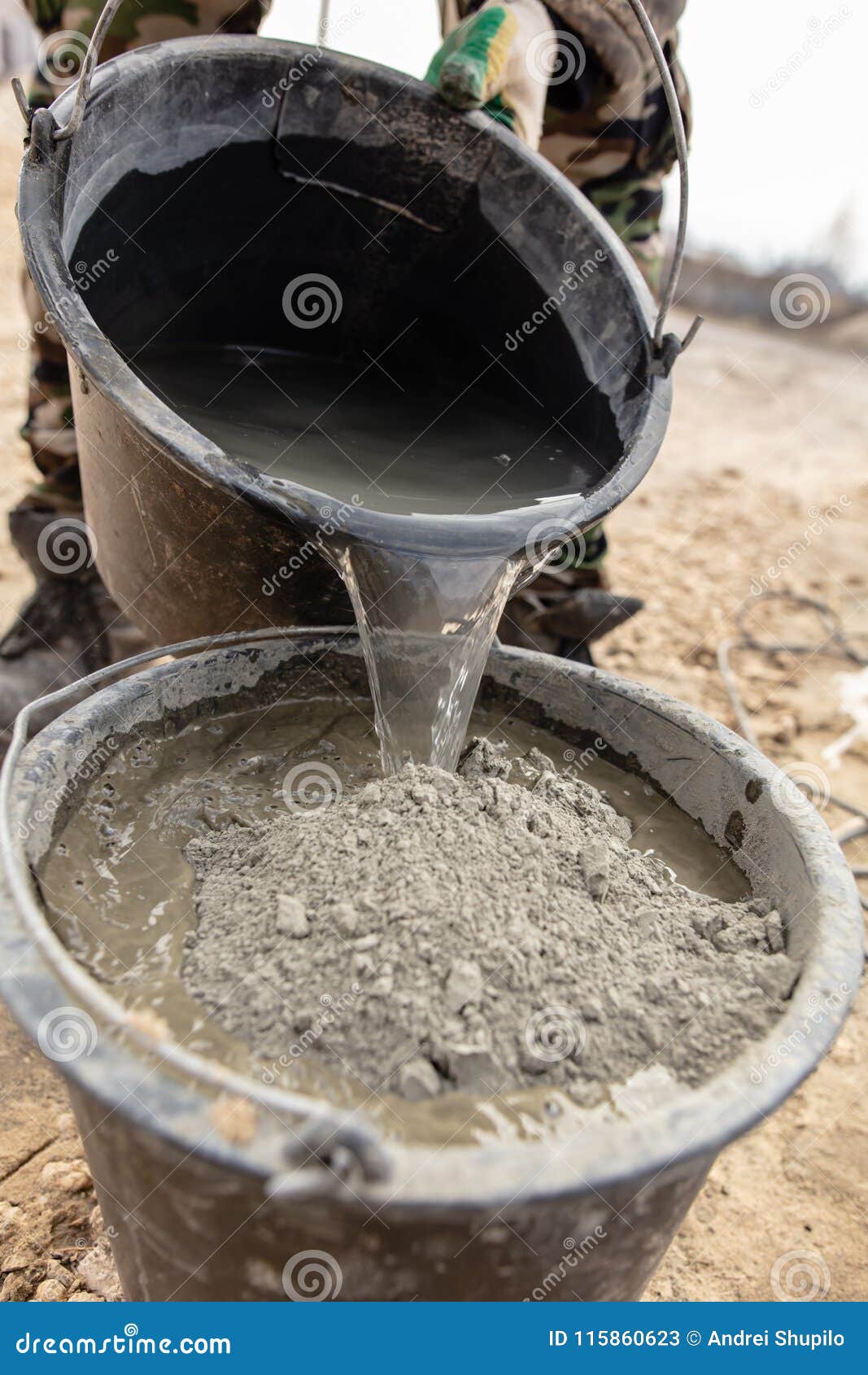 Mixture of Concrete in a Bucket at a Construction Site Stock Image ...