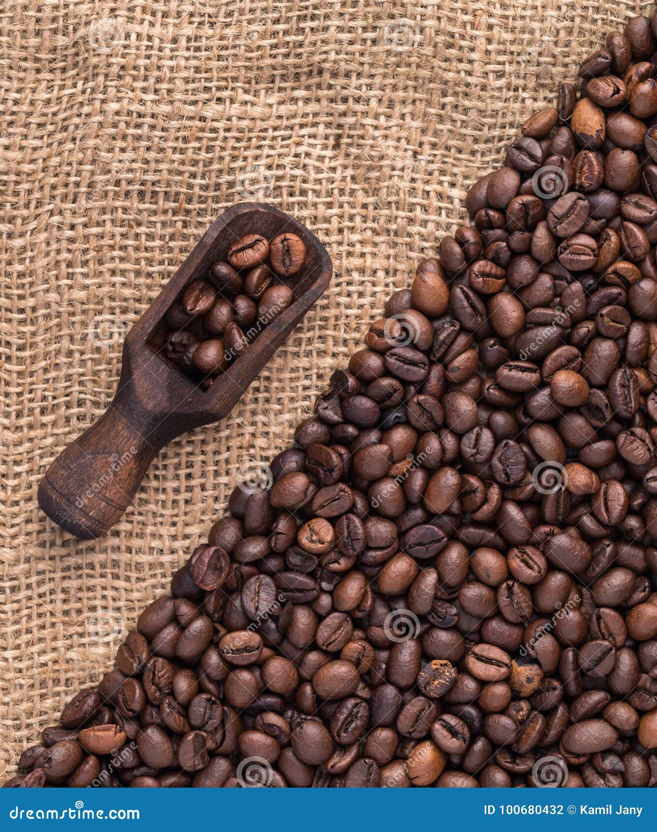 Mixture of Different Kinds of Coffee Beans with Ladle. Coffee Ba Stock ...