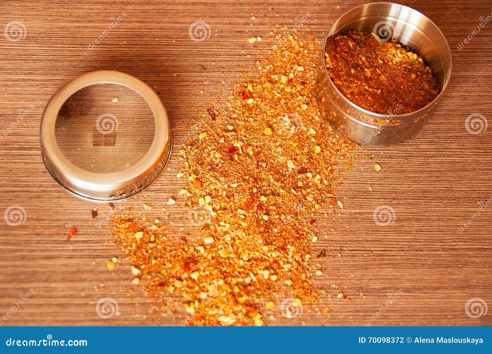 Mixture of Different Spices Scattered Stock Photo - Image of rural ...