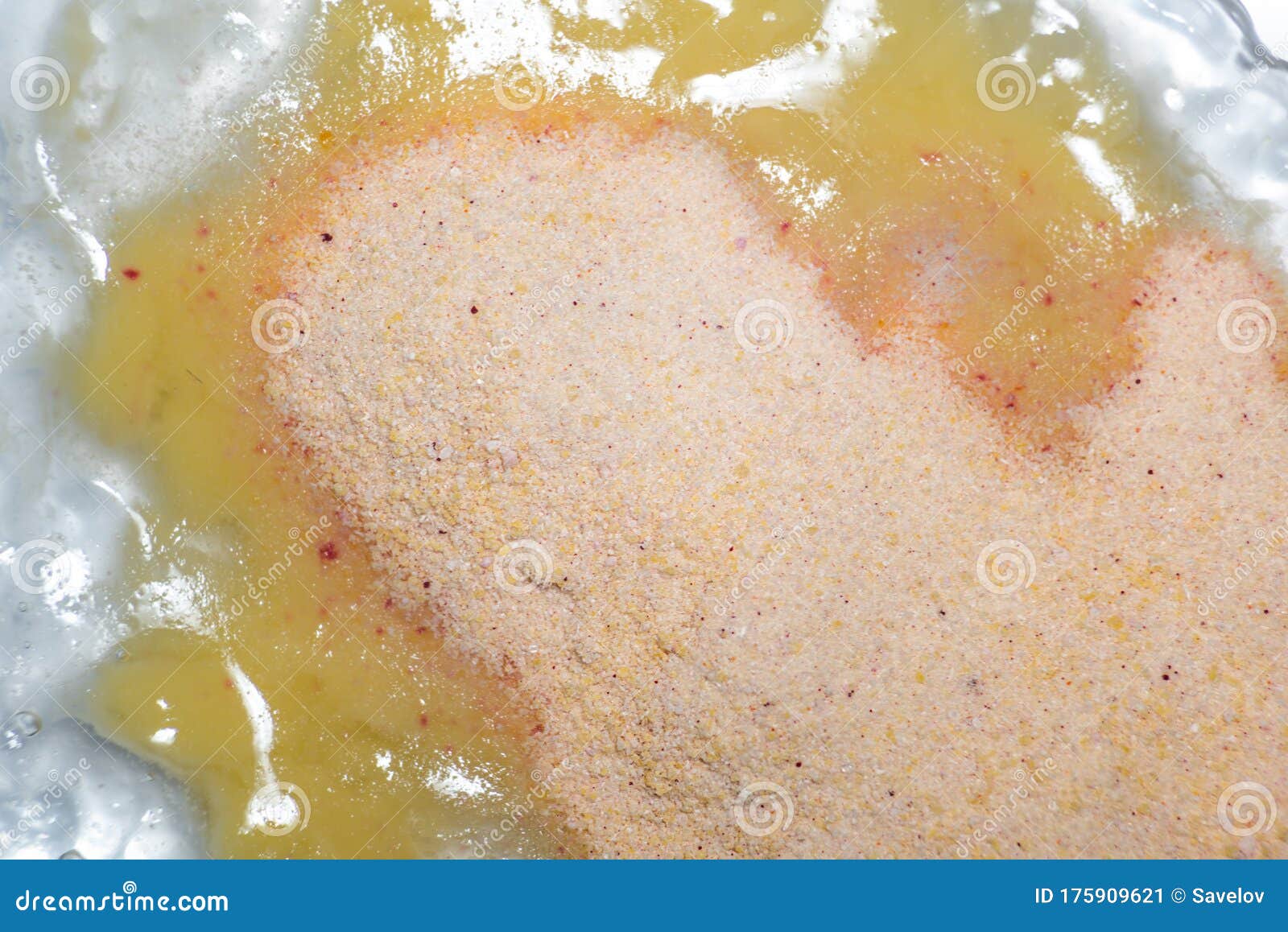 A Mixture of Powder, Yellow and Clear Creams from Above Stock Image ...