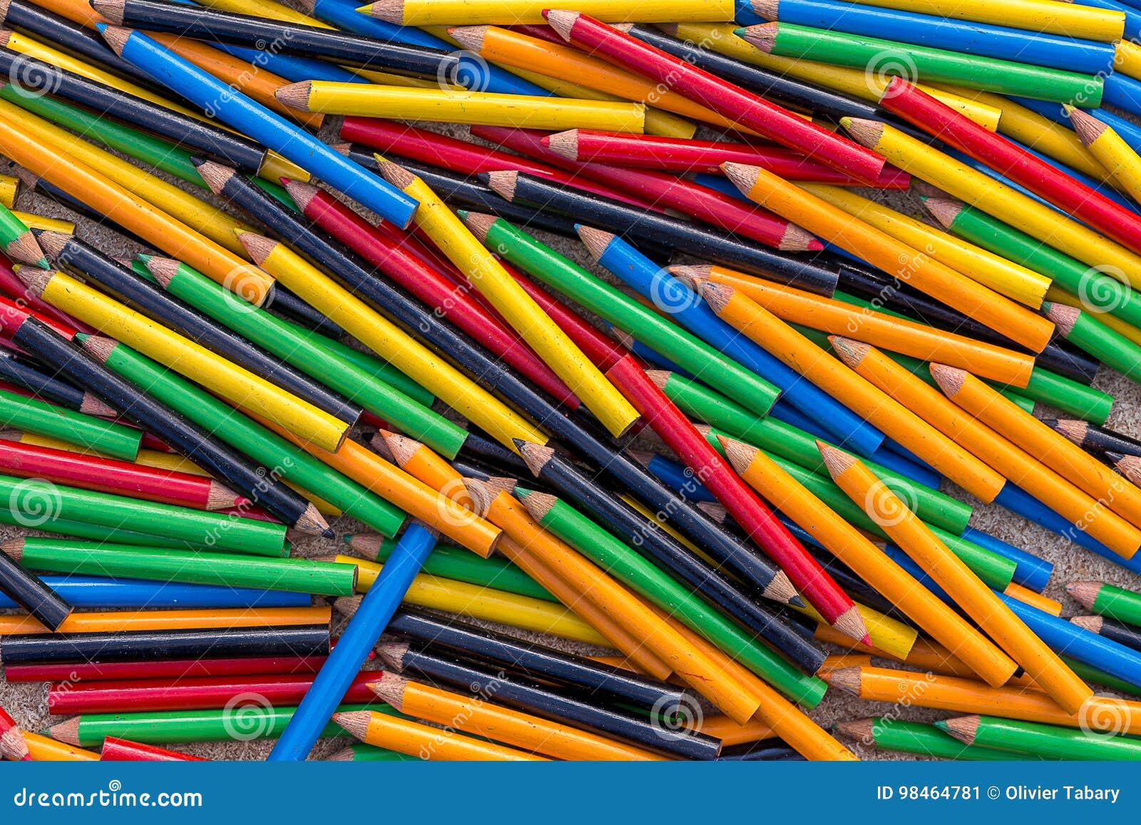 Mixture of small crayons stock image. Image of office - 98464781
