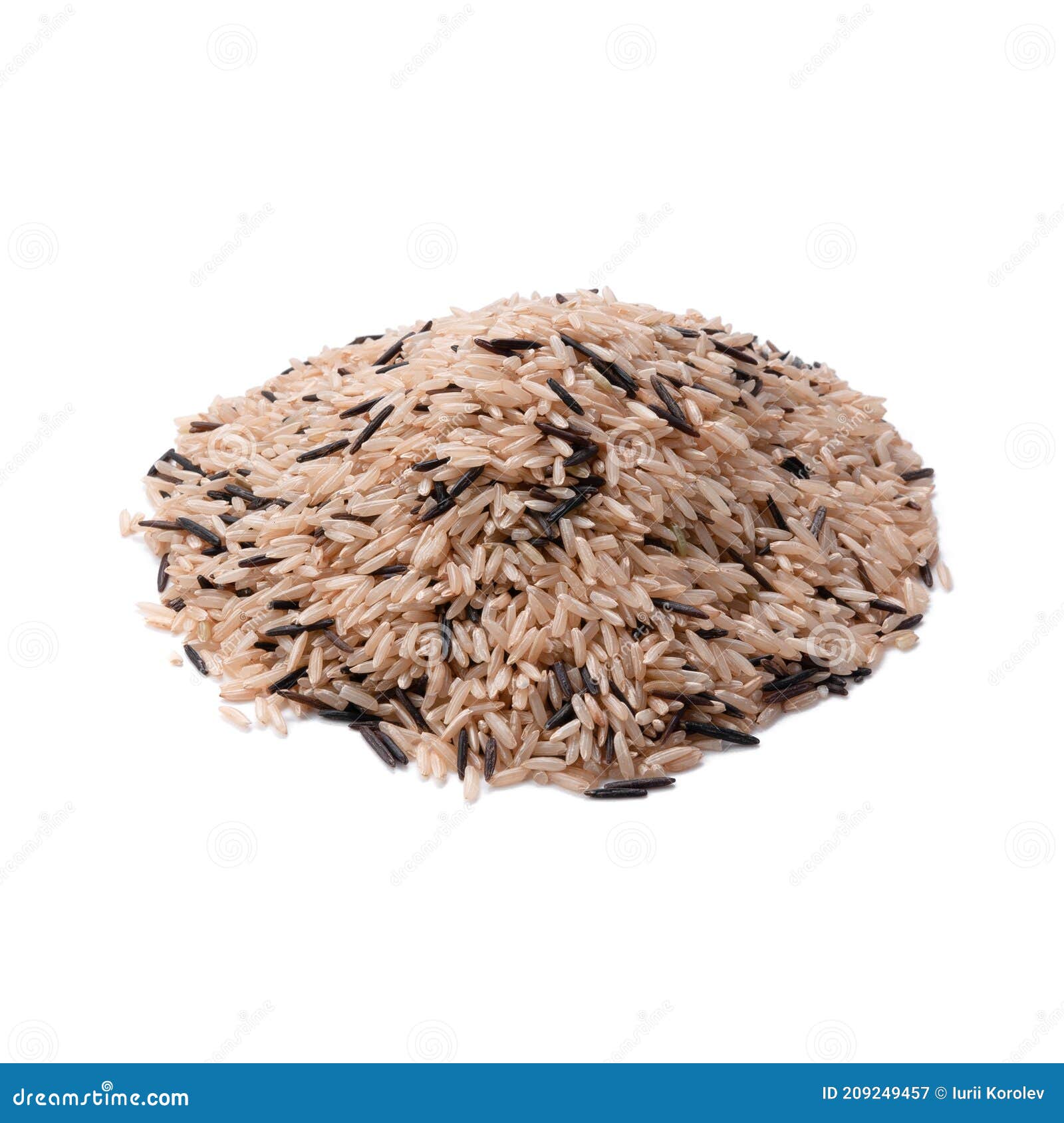 A Mixture of Wild and Brown Rice. White Background. Isolated Stock ...
