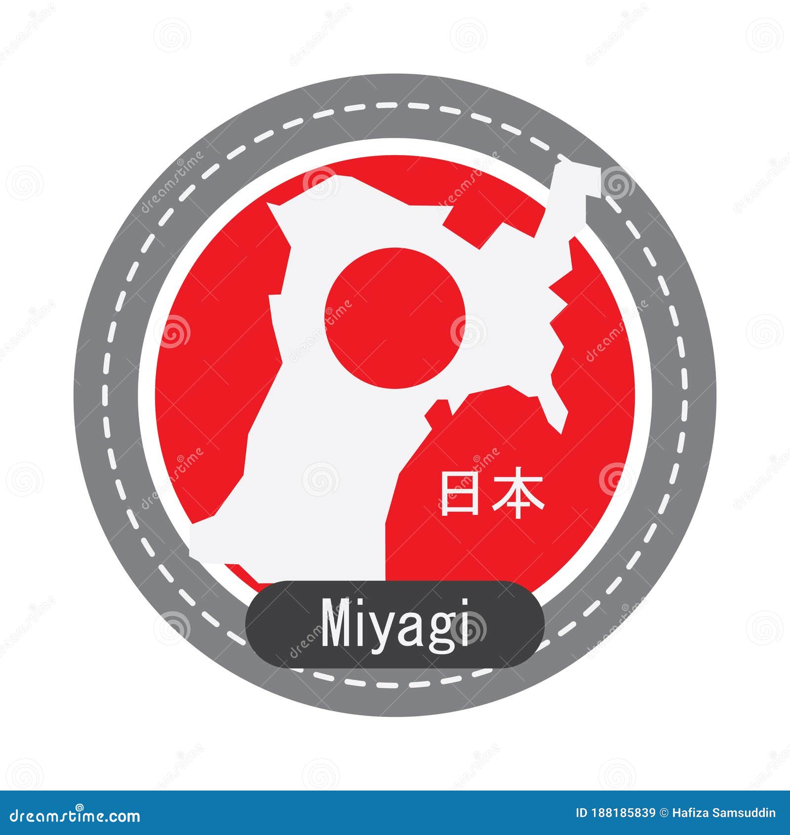 Miyagi Map. Vector Illustration Decorative Design Stock Vector ...