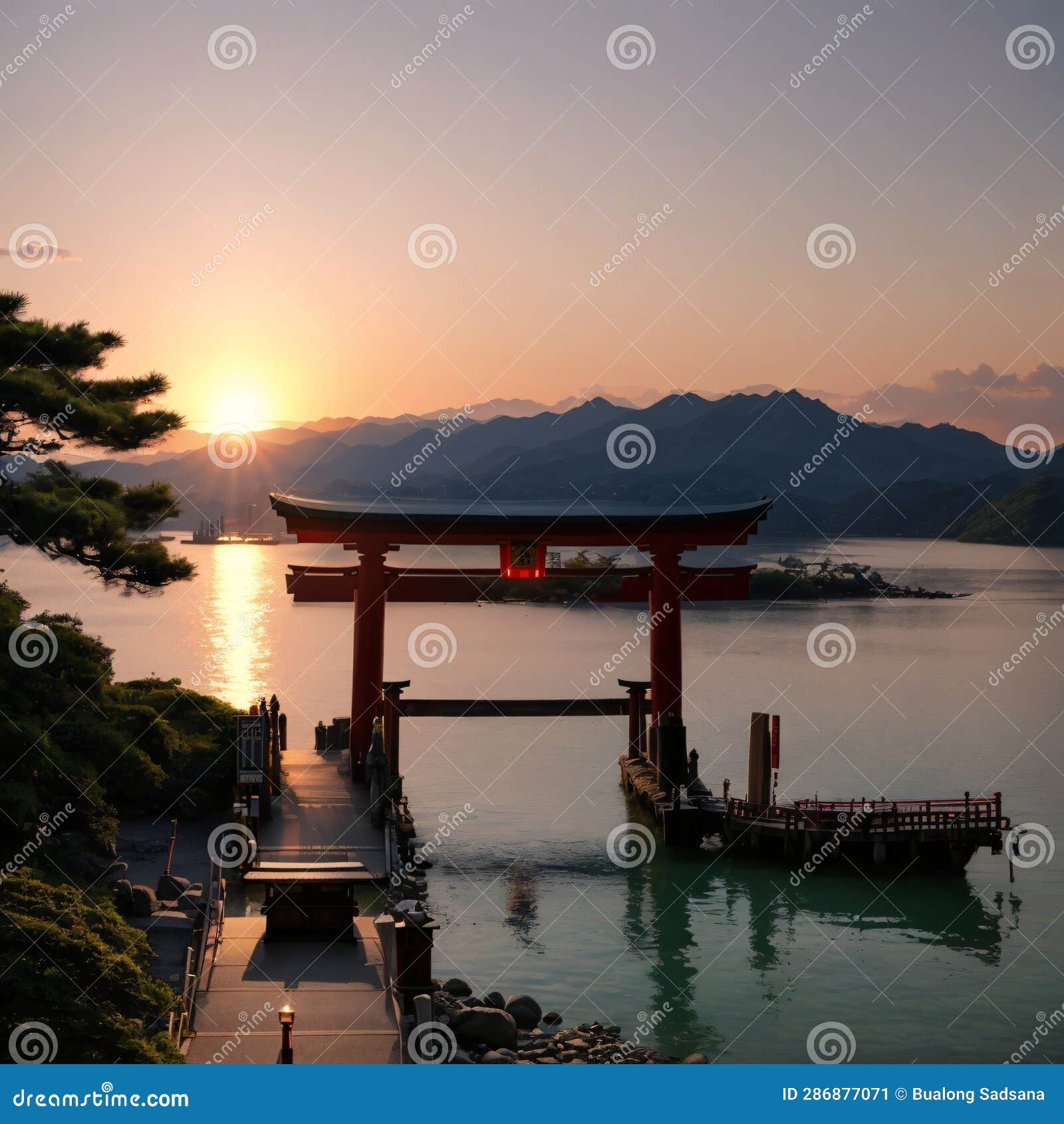 Miyajima, the Famous Floating Torii Gate, Japan. Made with Generative ...