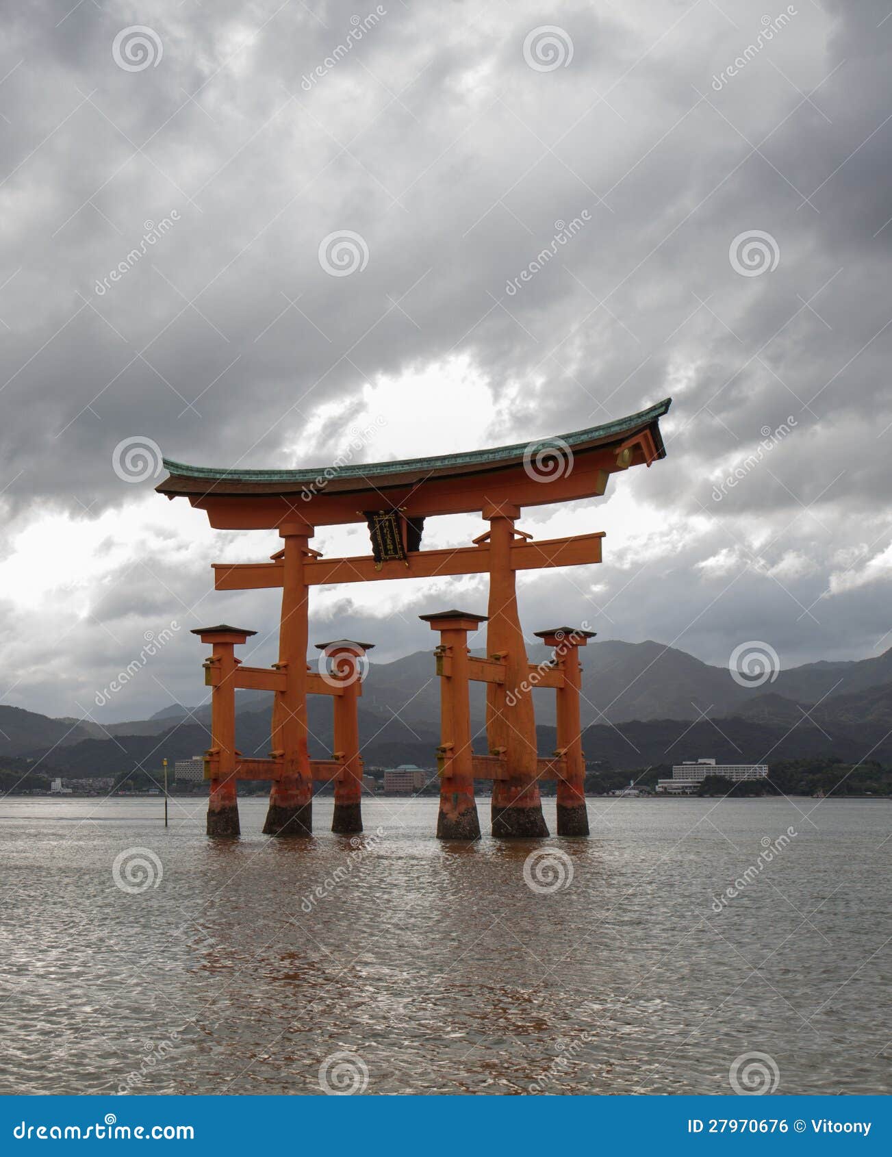 Miyajima Torii Gate stock photo. Image of historic, shrine - 27970676