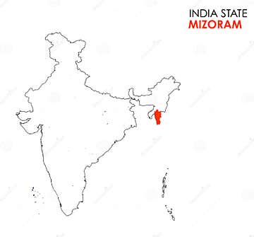 Mizoram Map of Indian State. Mizoram Map Vector Illustration Stock ...