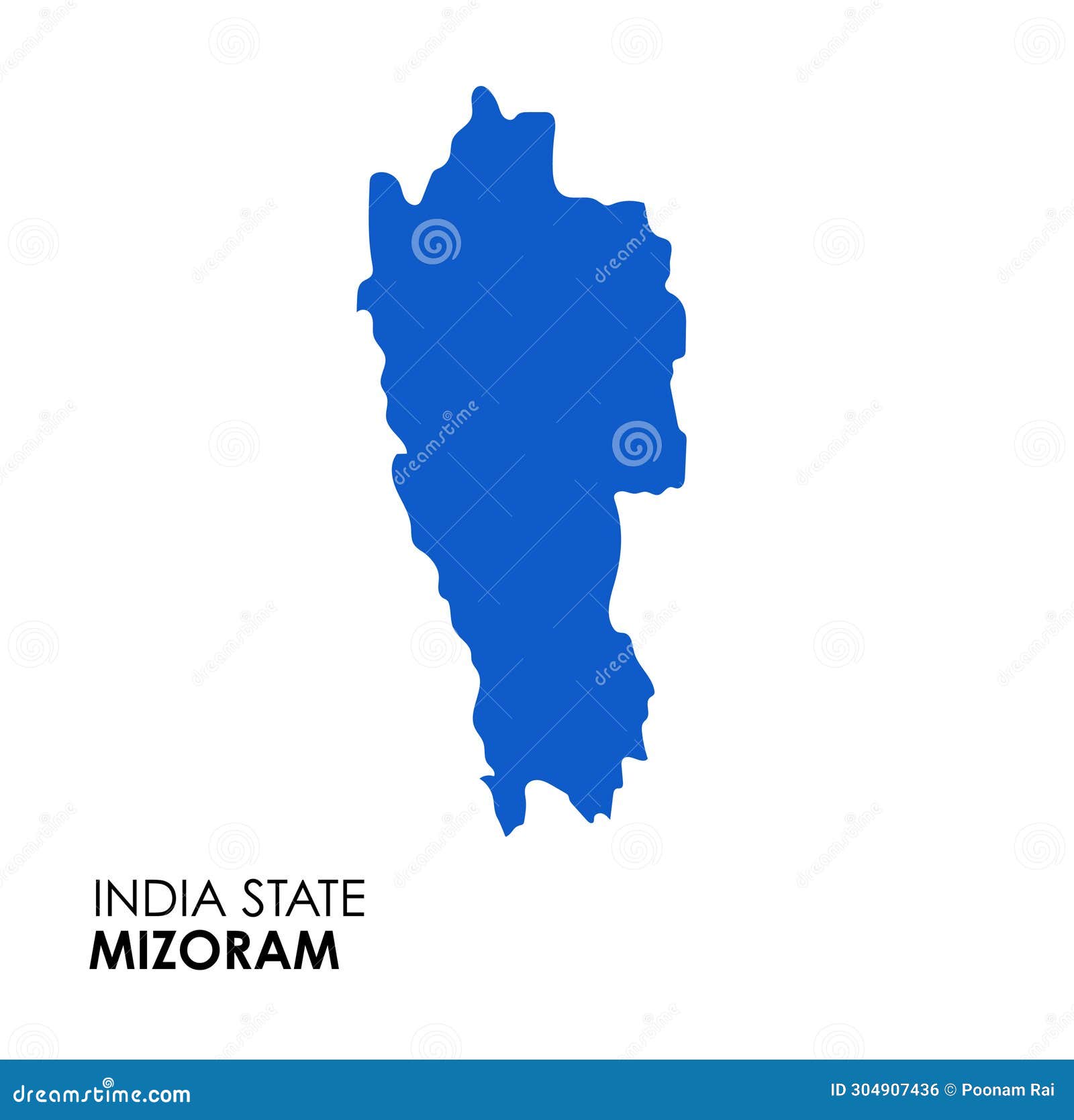 Mizoram Indian State Name In Hindi Text. Mizoram Typography Vector ...