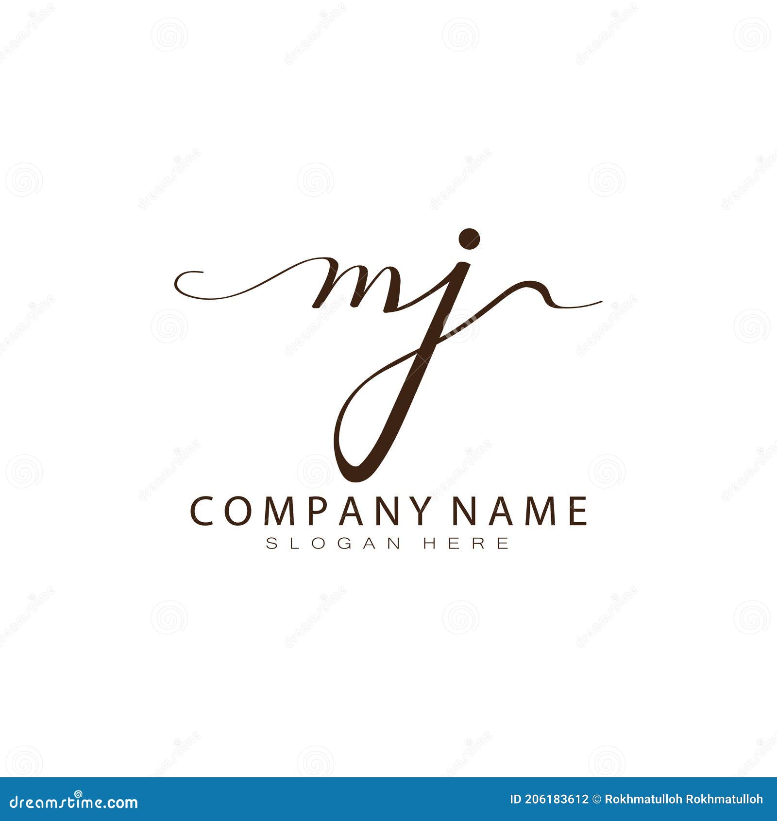 MJ Initials Handwritten Design Template Vector Stock Vector ...