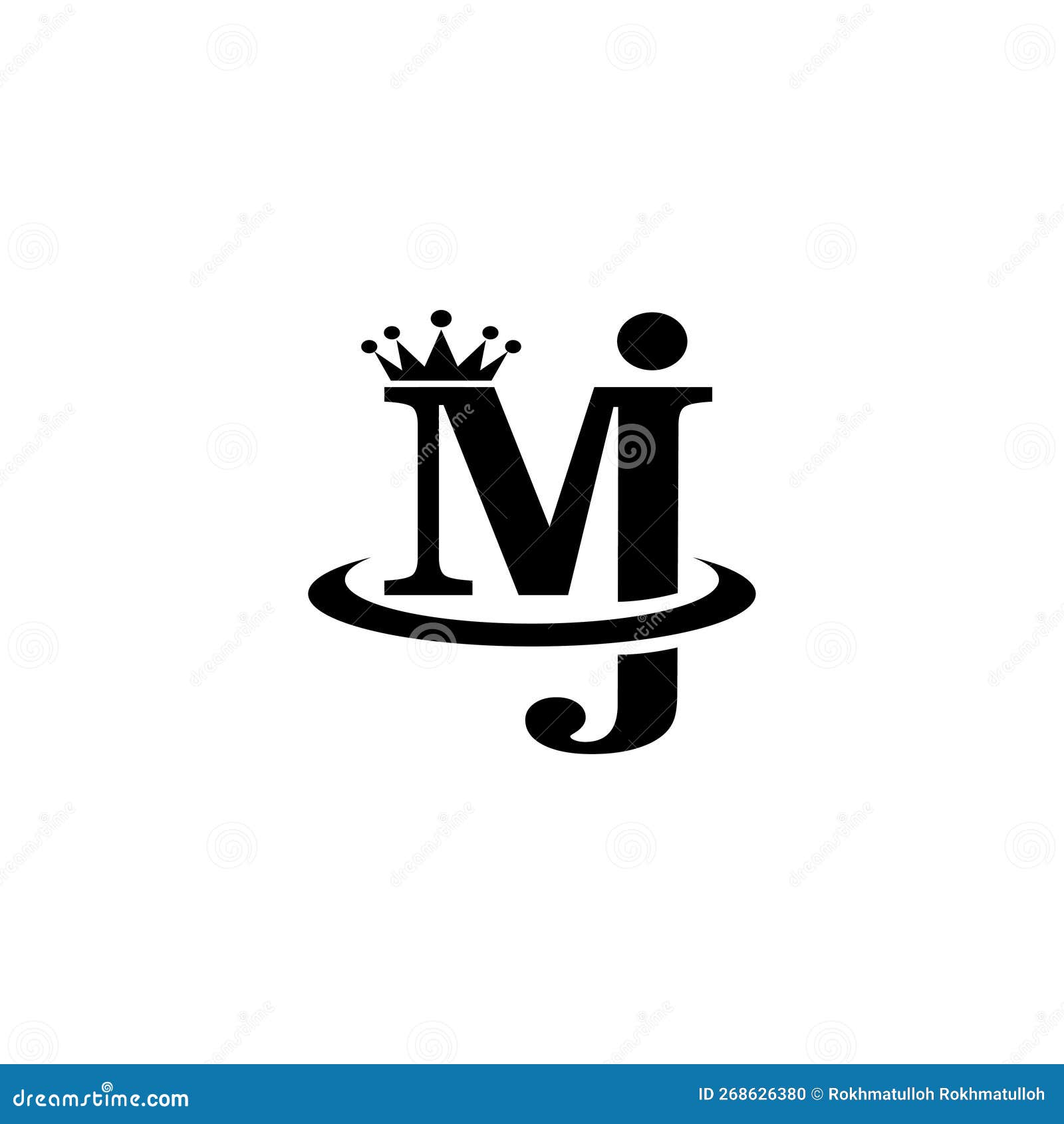 MJ Initials Logo Template Company Crown Vector Design Stock Vector ...