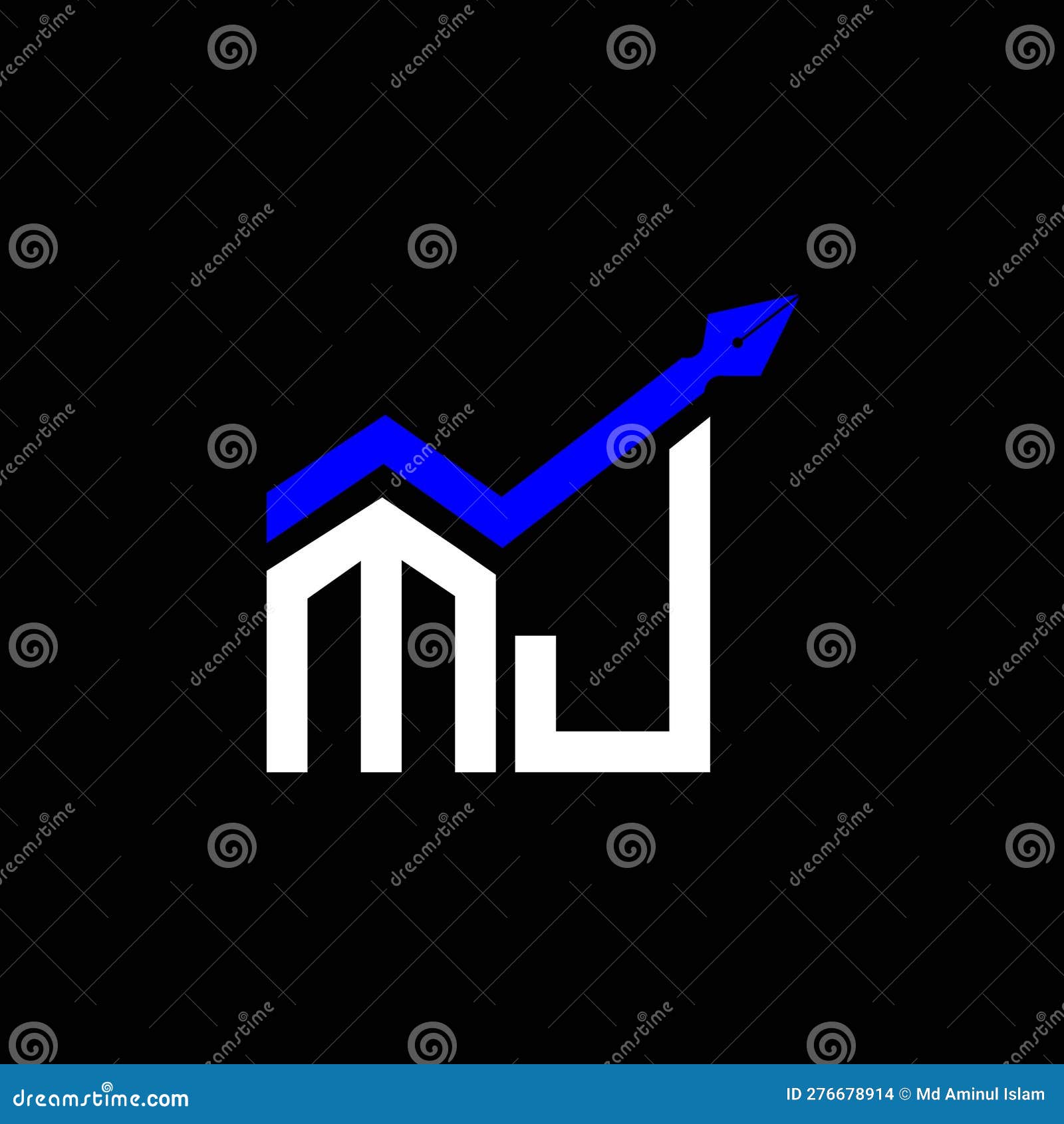 MJ Letter Logo Creative Design with Vector Graphic, Stock Vector ...