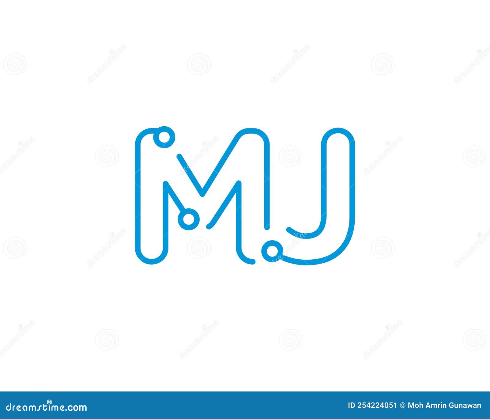 MJ Letters, Electronic Circuit, Technology Logo Design Vector 001 Stock ...